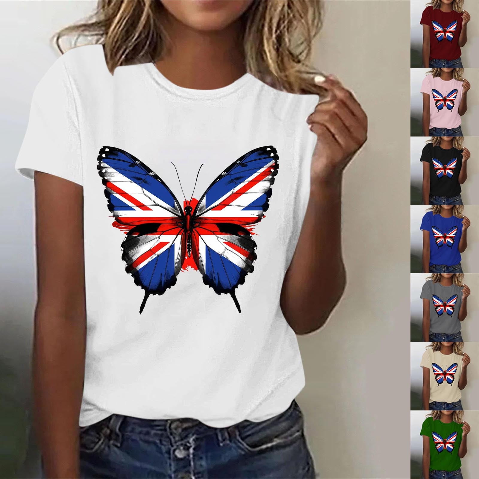 VKOYWKM American Flag Shirt for Women Independence Day Stars and ...