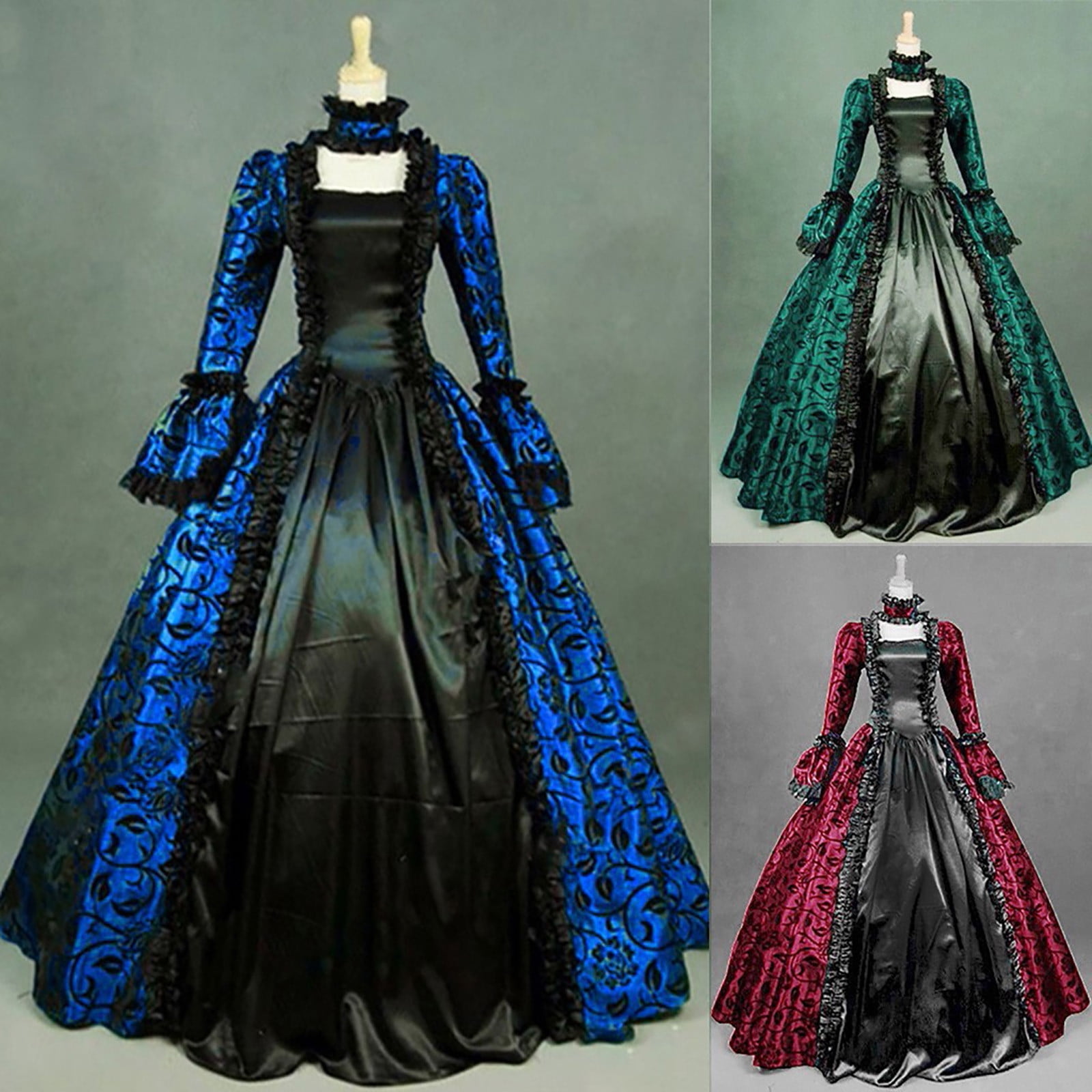 VKOYWKM Victorian Dresses for Women 18th Century Rococo Ball Gowns ...