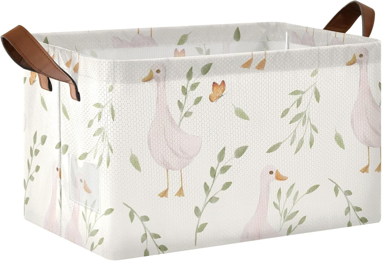 VKPSCHJ Floral Cute Goose Printed Storage Bins Collapsible Storage ...
