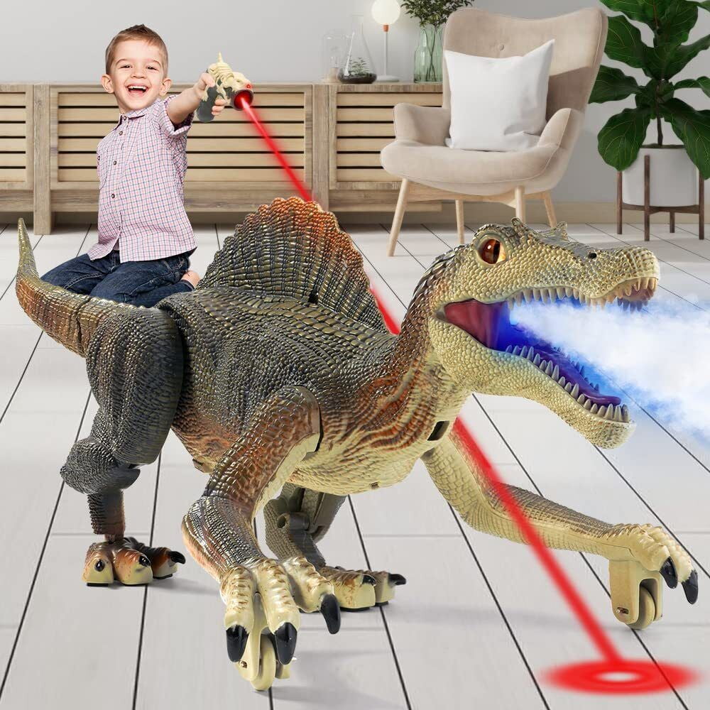 VKZON 2.4G Remote Control Dinosaur,RC Spinosaurus Auto Spraying ...