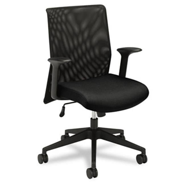 VL571 High-Back Work Chair- Mesh Back- Fabric Seat- Black - Walmart.com