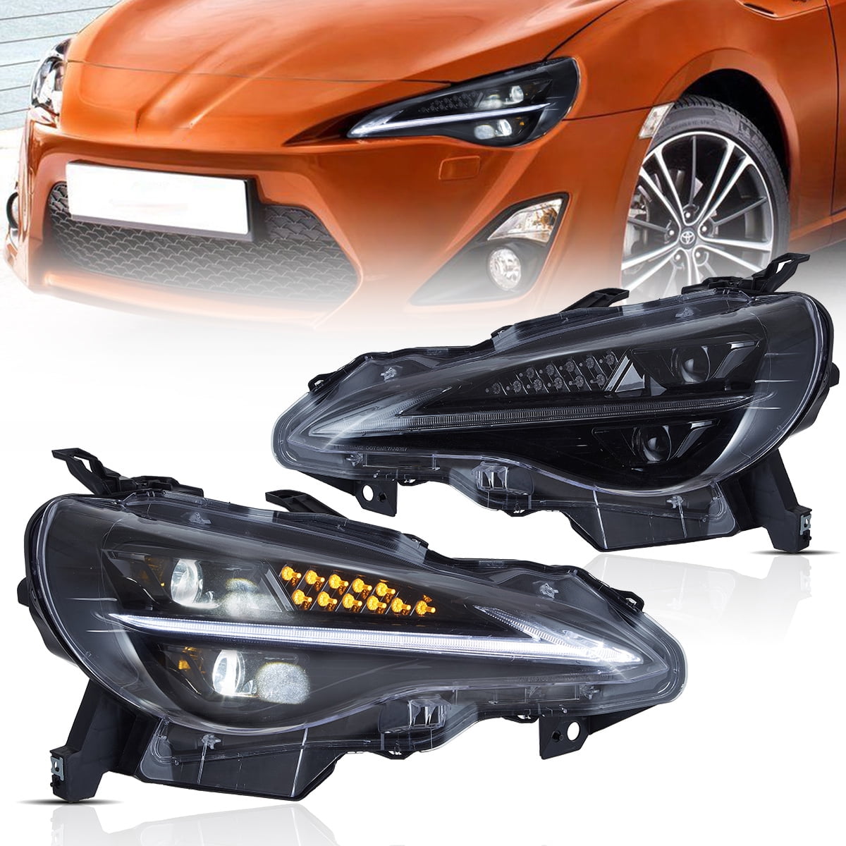 VLAND Full LED Headlights for 2012-2021 Toyota 86 GT86 / 2012-2016 Scion FR-S / 2013-2021 Subaru ...