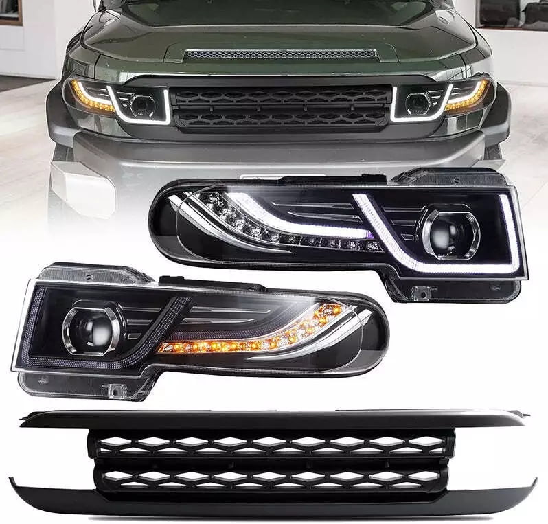 VLAND Headlights + Black Grille for 2007 2008 2009 2010 2011 2012 2013 ...