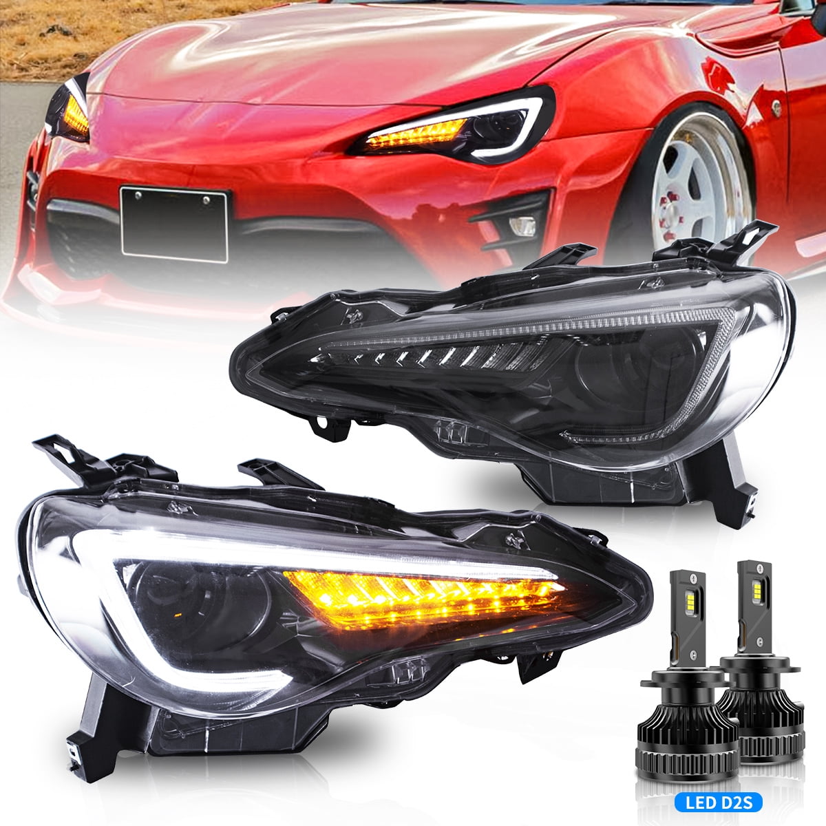 VLAND Headlights for 2012-2021 Toyota 86 GT86 / 2012-2016 Scion FR-S / 2013-2021 Subaru BRZ（with ...