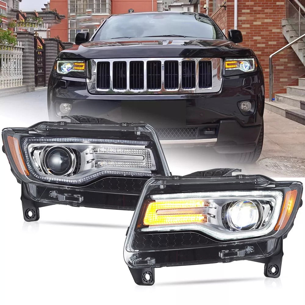VLAND LED Dual Beam Headlights for 2011 2012 2013 Jeep Grand Cherokee ...