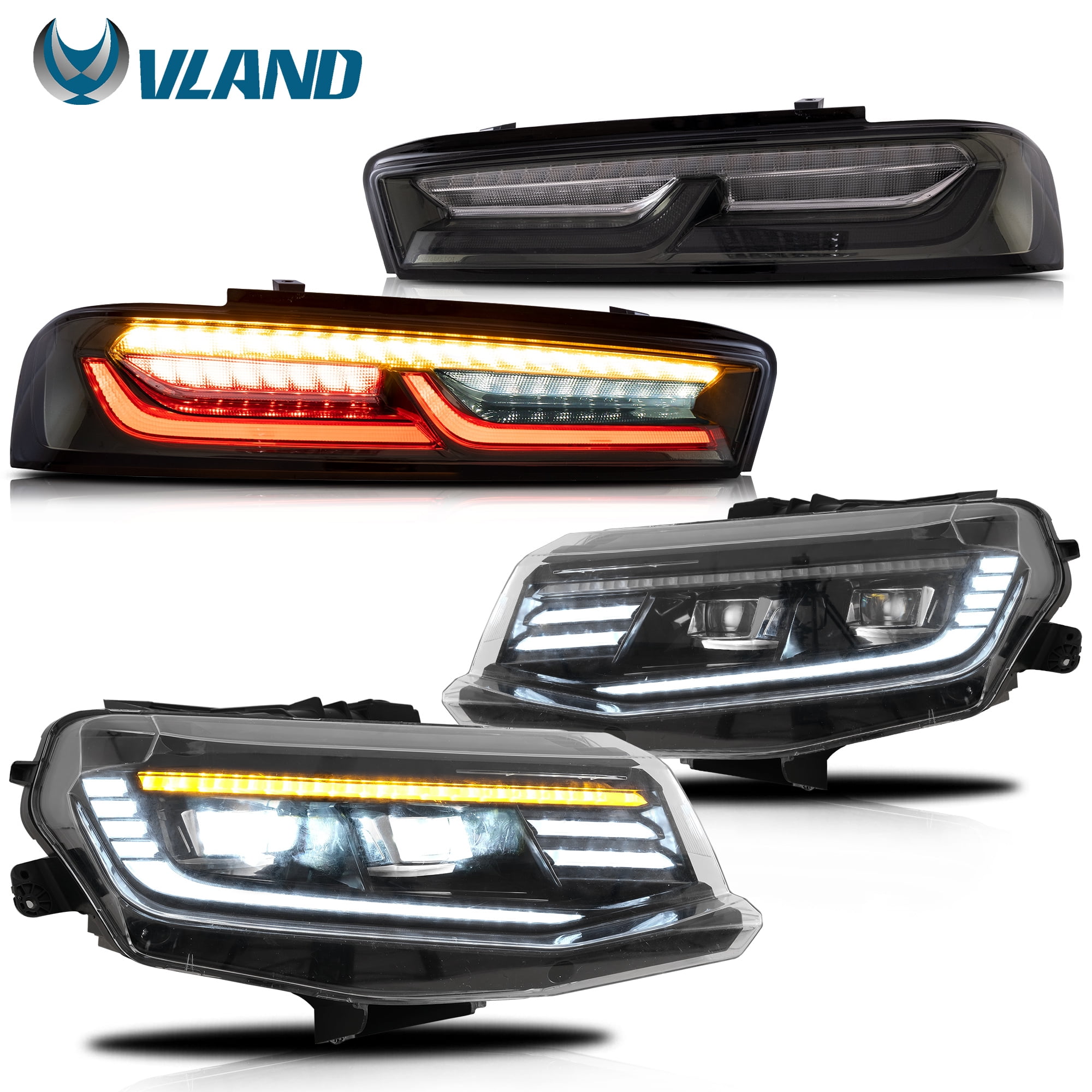 VLAND LED Headlights + Tail Lights for Chevrolet / Chevy Camaro LT SS ...
