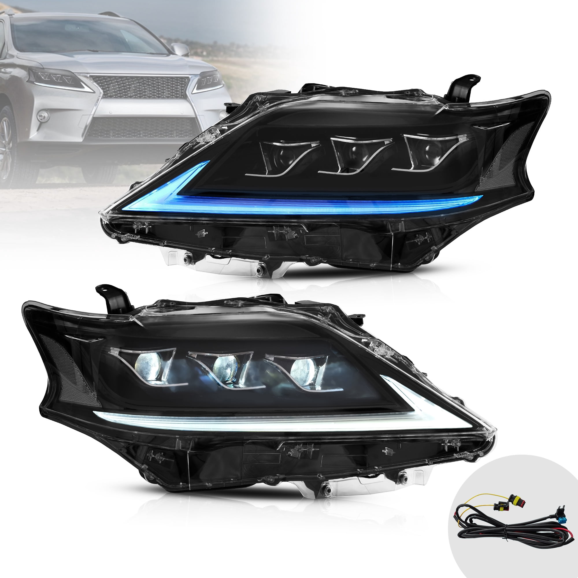 VLAND LED Headlights for Lexus RX350 RX450h RX270 2013 2014 2015 Front ...
