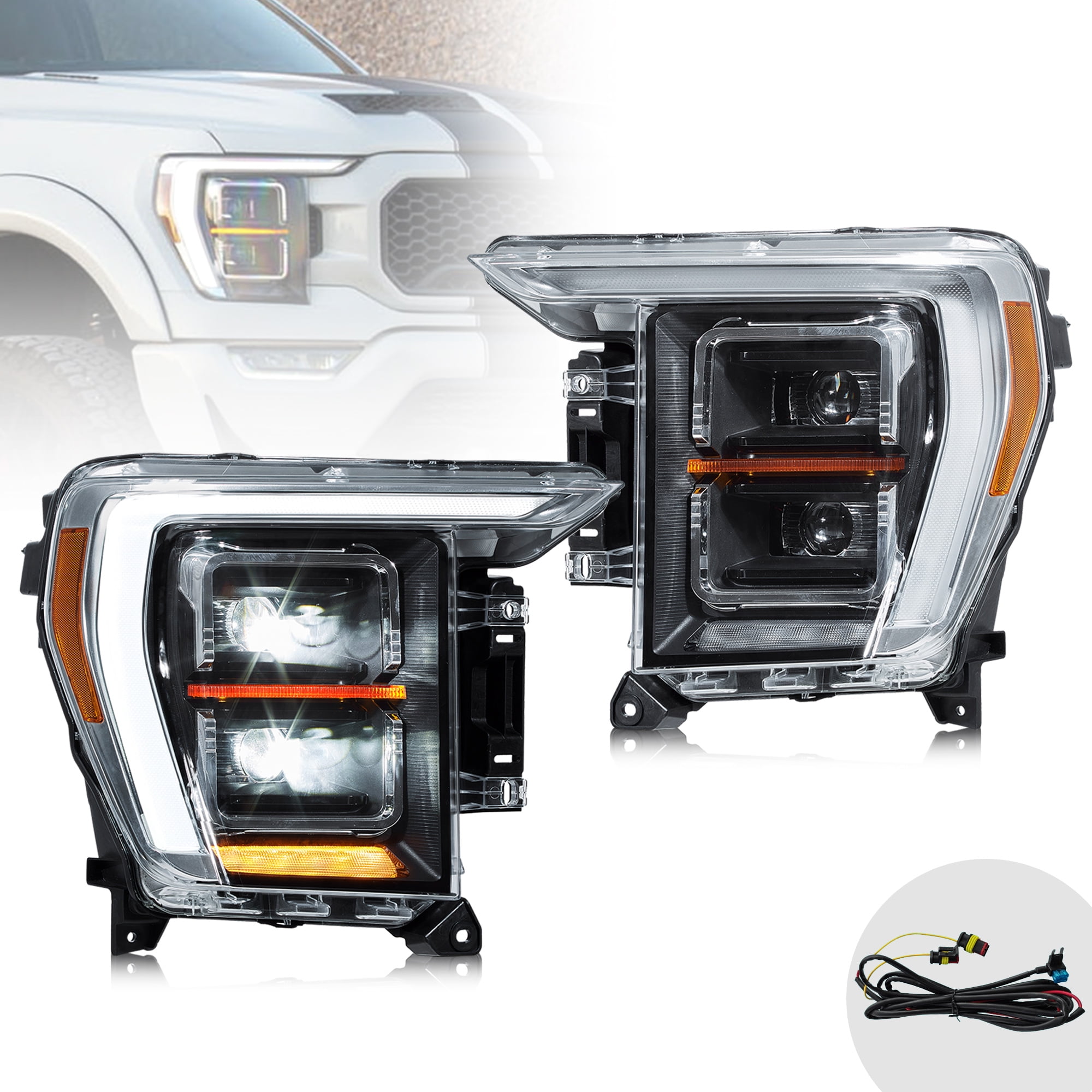 VLAND LED Projector Headlights for 2021 2022 2023 Ford F150 King Ranch ...