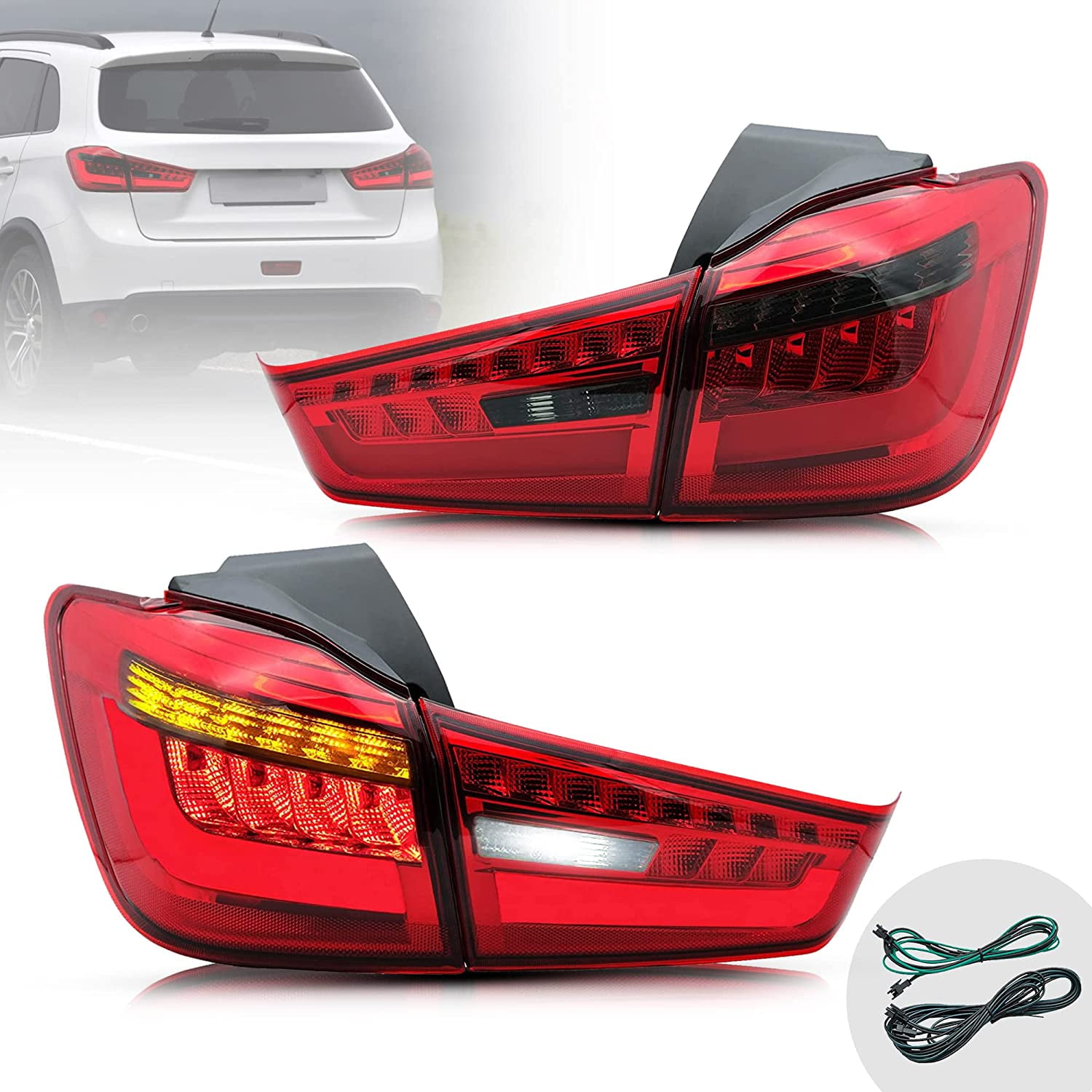 VLAND LED Tail Lights Red Smoked for 2012-2018 Mitsubishi ASX / Out ...