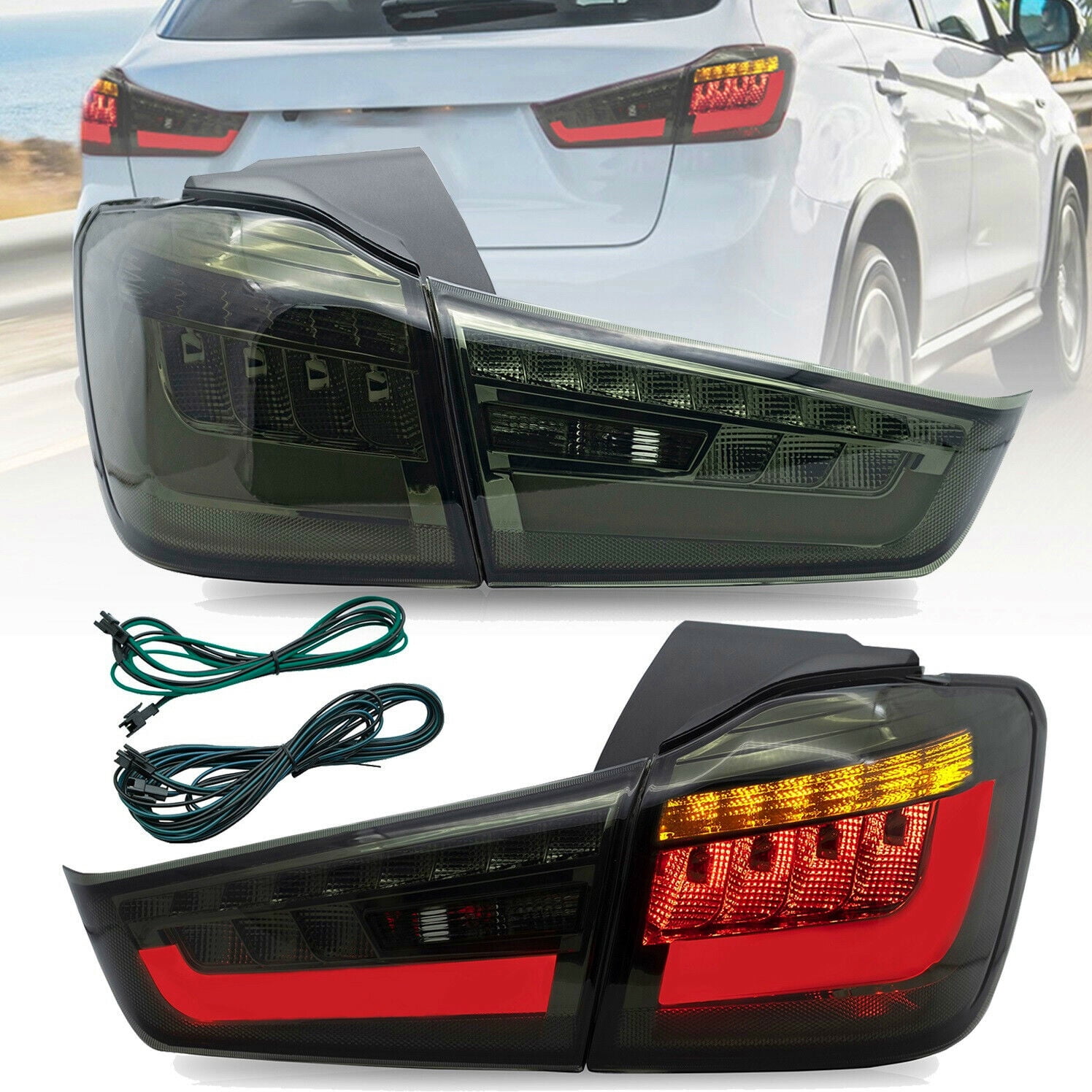 VLAND LED Tail Lights Red Smoked for 2012-2018 Mitsubishi ASX / Out ...