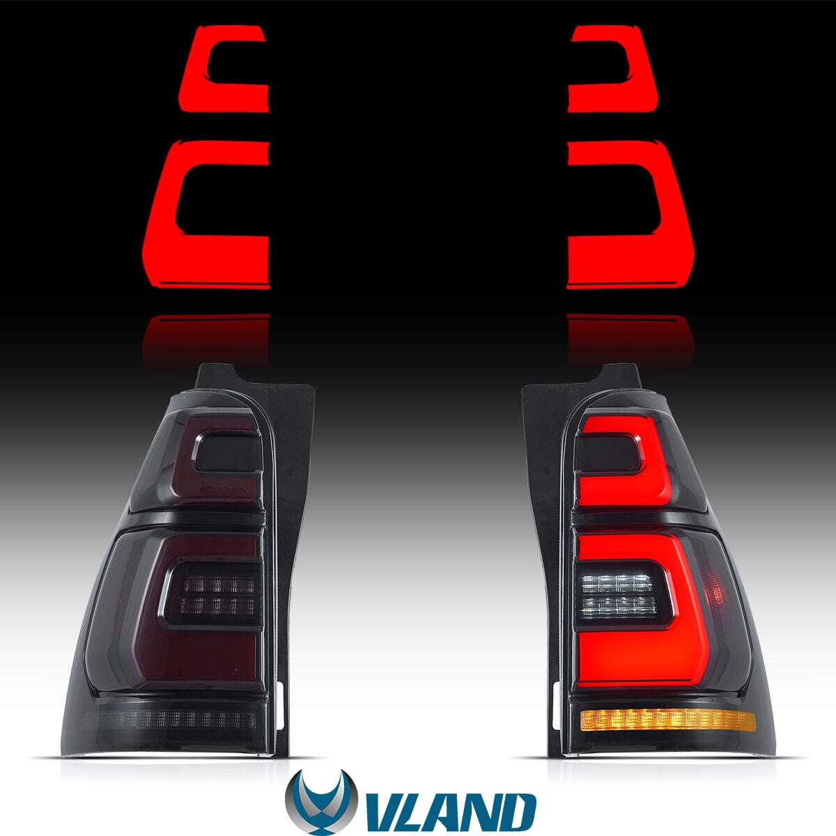 VLAND LED Tail Lights Smoked for Toyota 4Runner 2003-2009 Rear Lamps w ...
