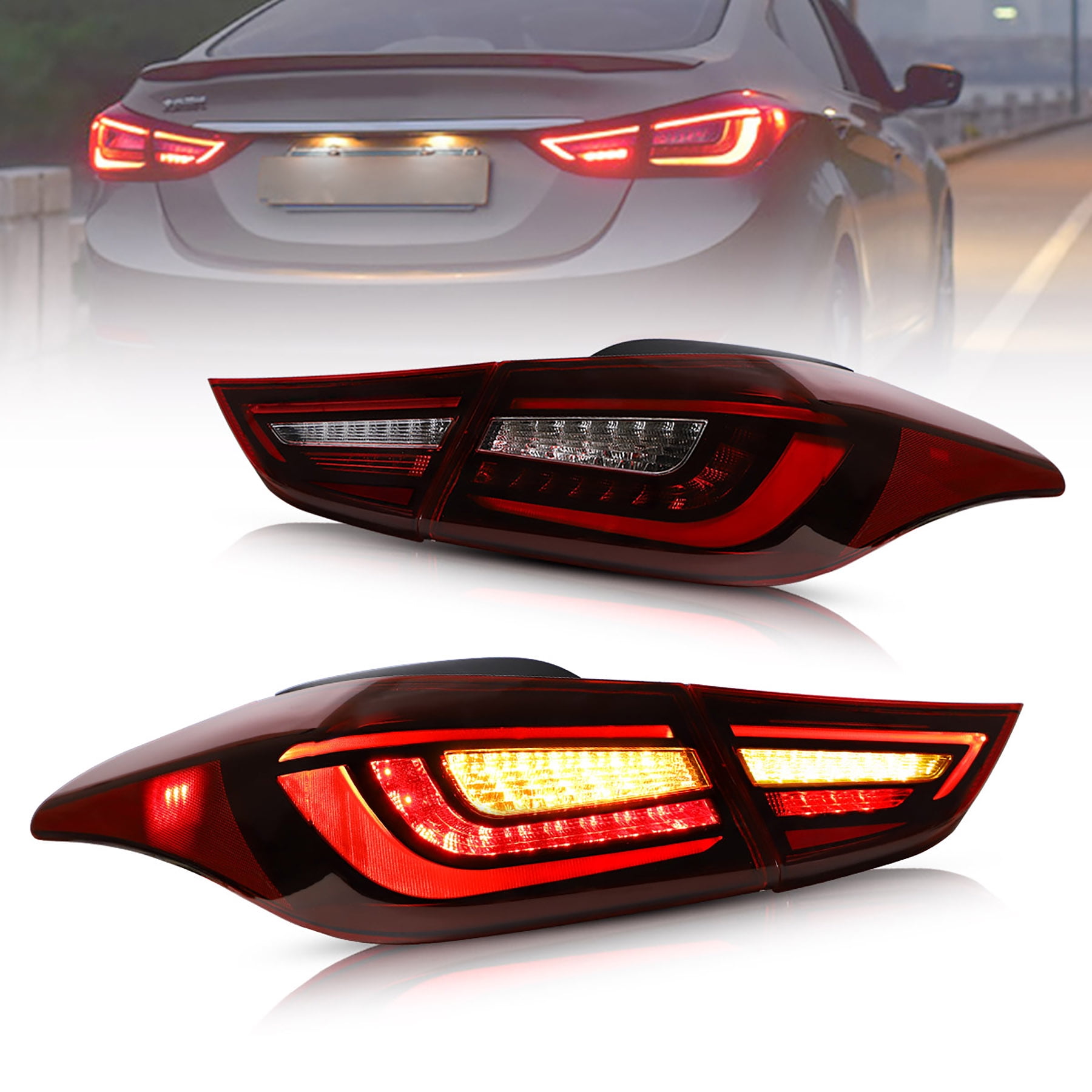 VLAND LED Tail Lights for 2011 2012 2013 2014 2015 Hyundai Elantra GL ...