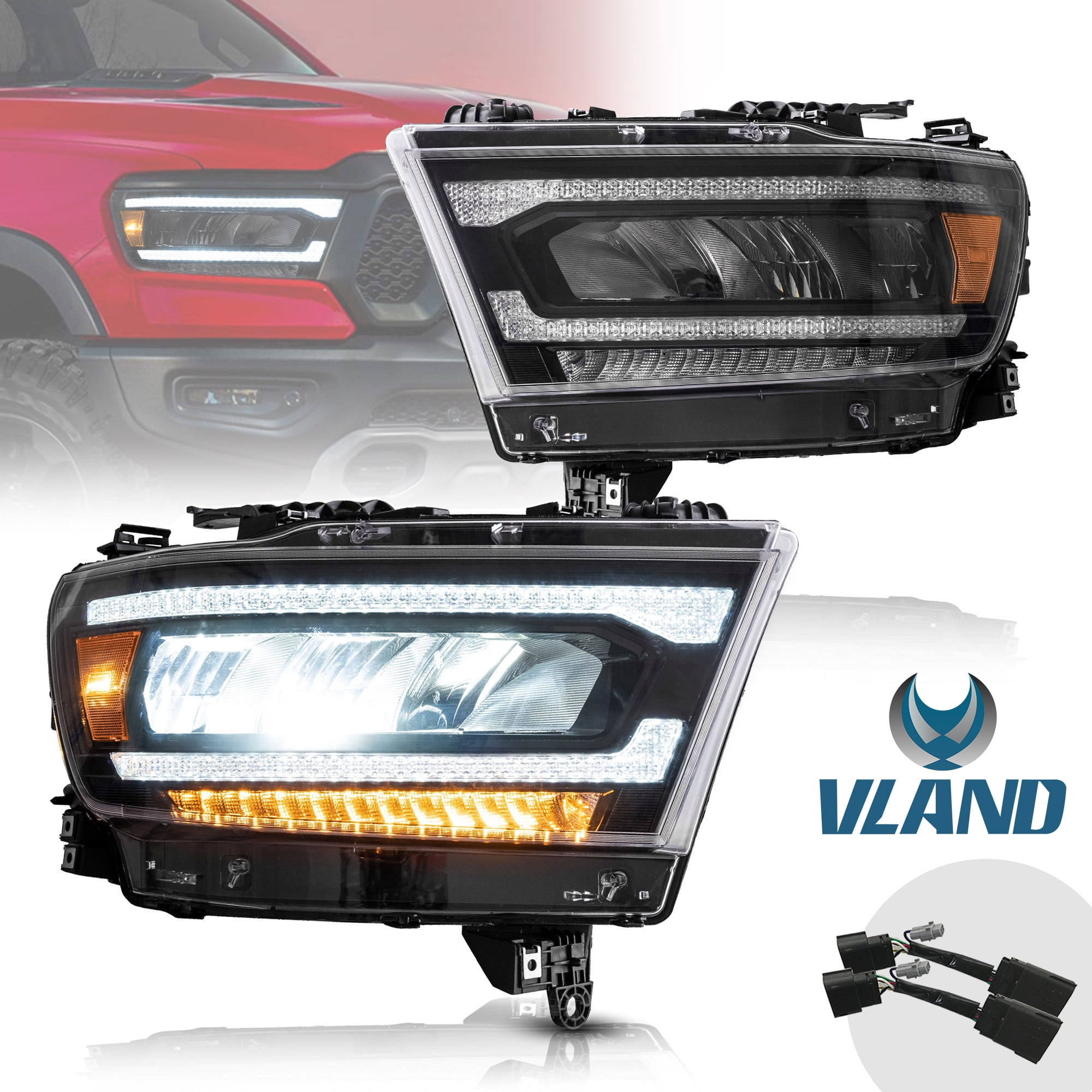 VLAND Led Headlights Compatible with 2019 2020 Dodge Ram 1500 Tradesman ...