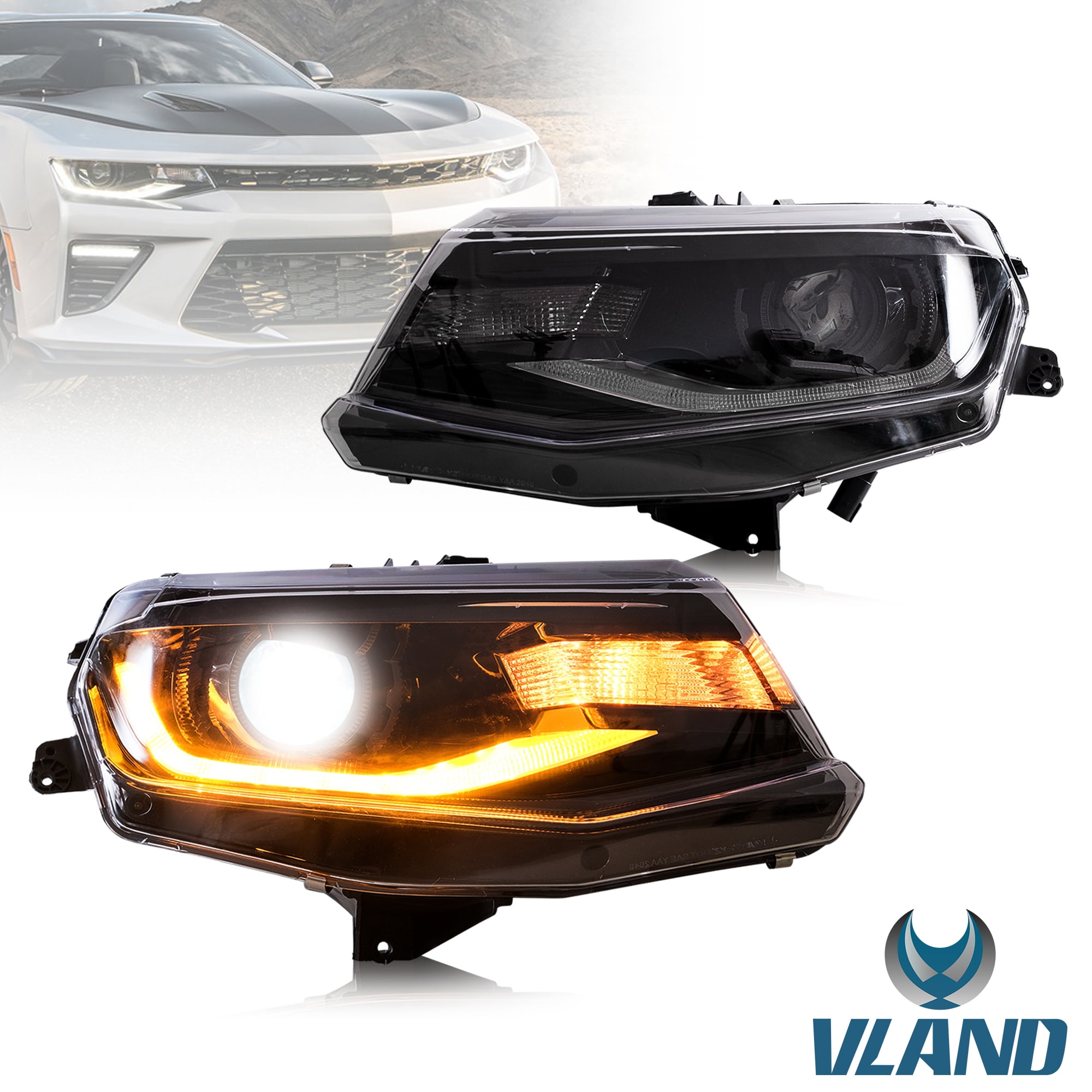 VLAND Projector Headlights Tail Lights for Chevrolet / Chevy Camaro LT ...