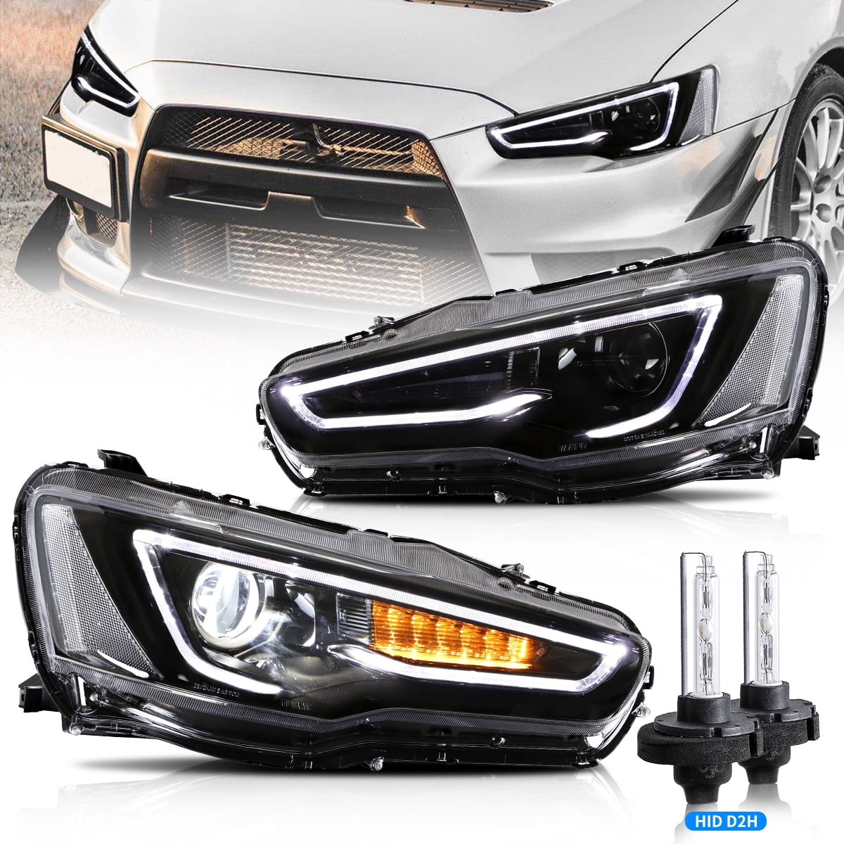 VLAND Projector Headlights for Mitsubishi Lancer 2008 2009 2010 2011 ...