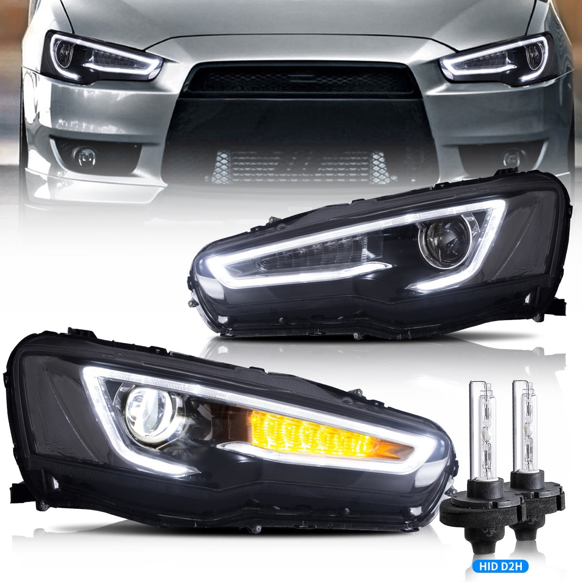 VLAND Projector Headlights for Mitsubishi Lancer 2008 2009 2010 2011 ...