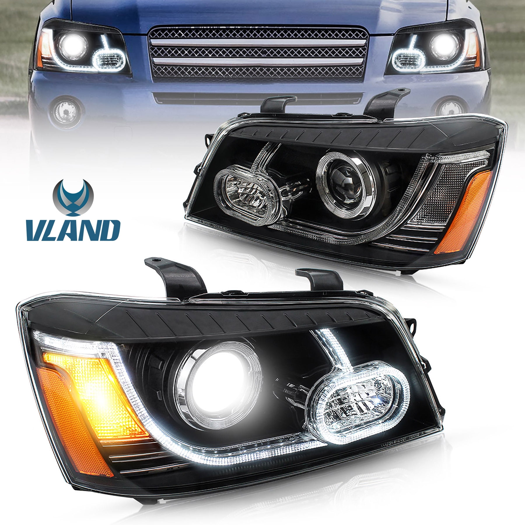 VLAND Projector Headlights for Toyota Highlander 2001-2007 1st Gen XU20 ...
