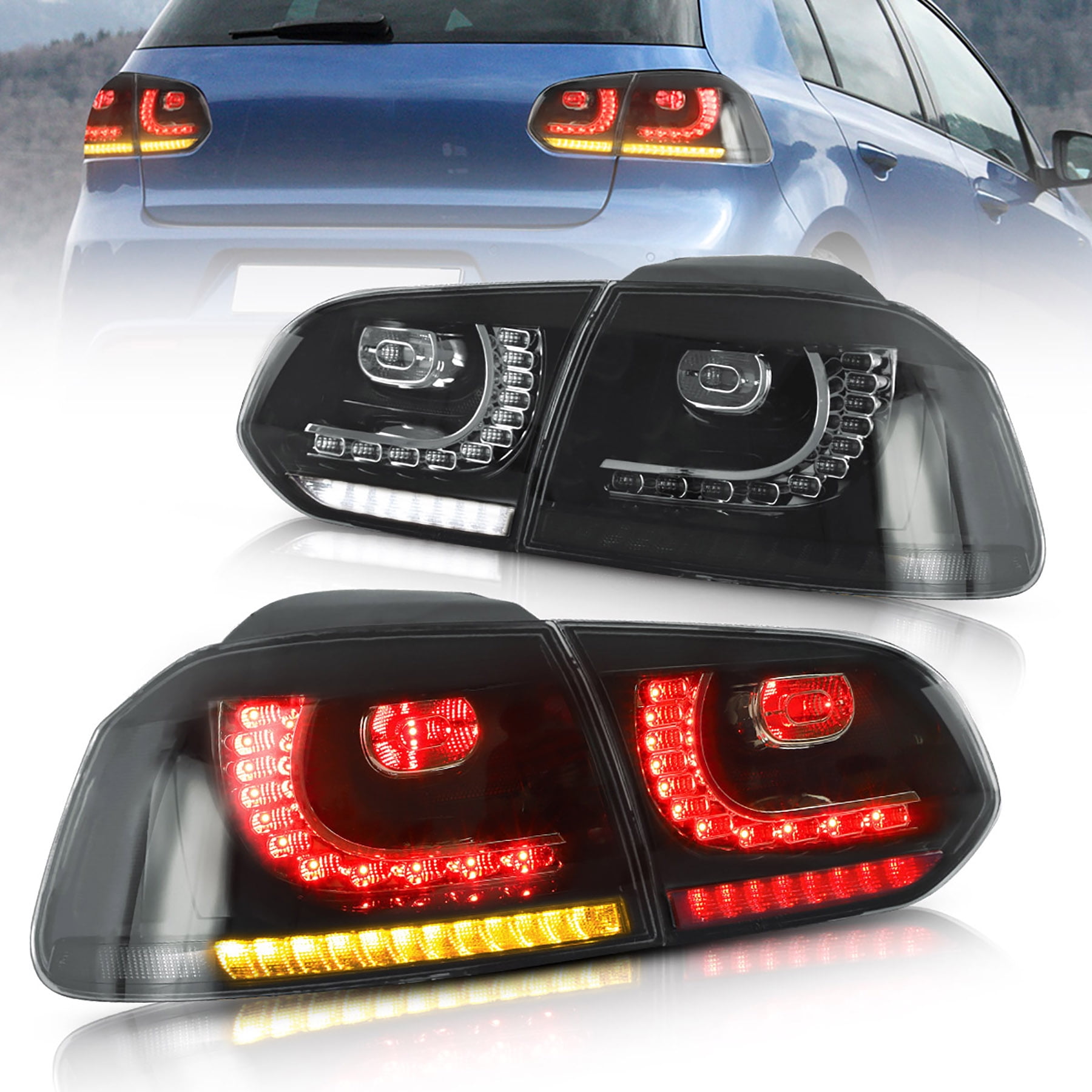 VLAND Tail Lights Smoked for Volkswagen VW Golf Mk6 Halogen Models 2010 ...