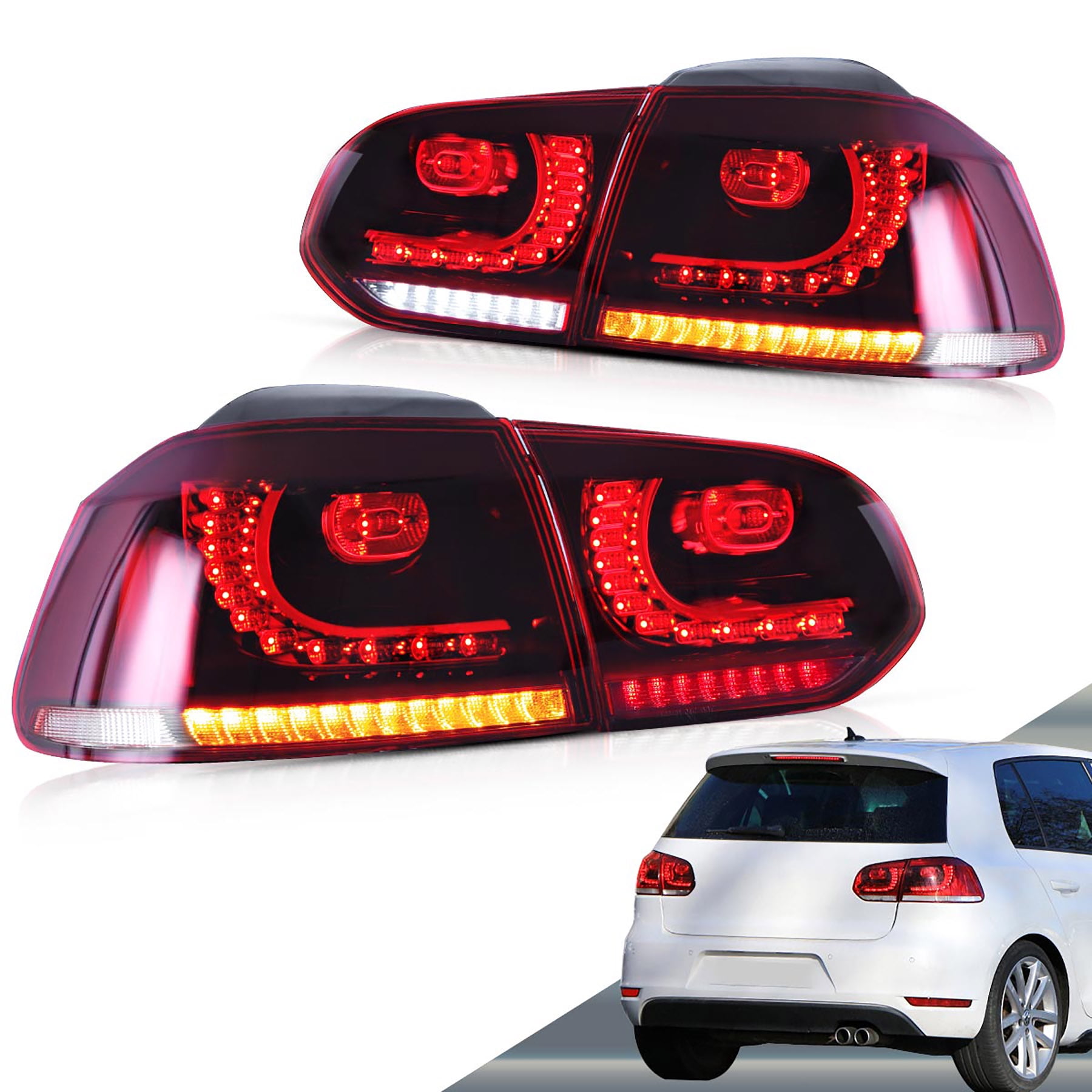 VLAND Tail Lights for Volkswagen VW Golf Mk6 Halogen Models 2010 2011 ...
