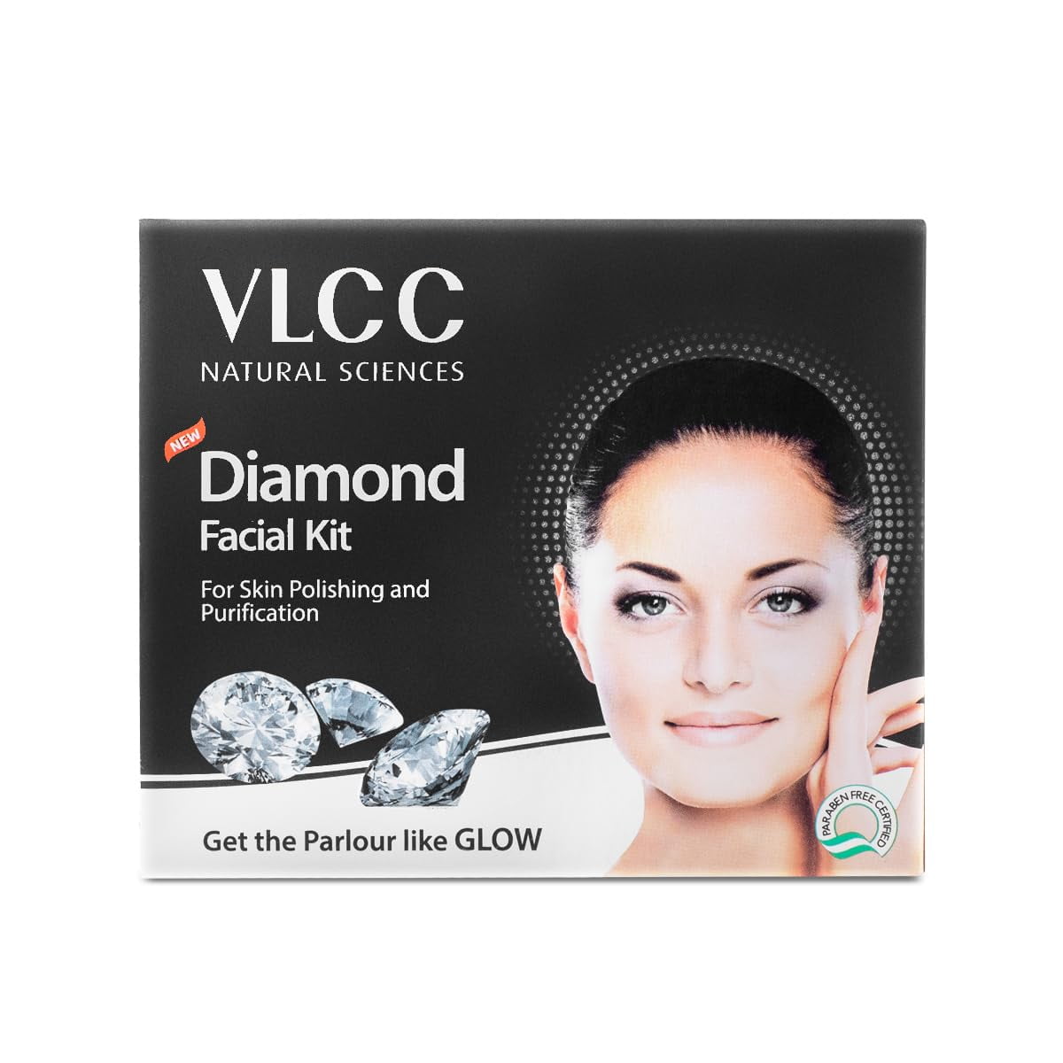 VLCC Diamond Facial Kit -60g- Skin purifying with Parlour Glow. With Colloidal Diamond, Jojoba ...