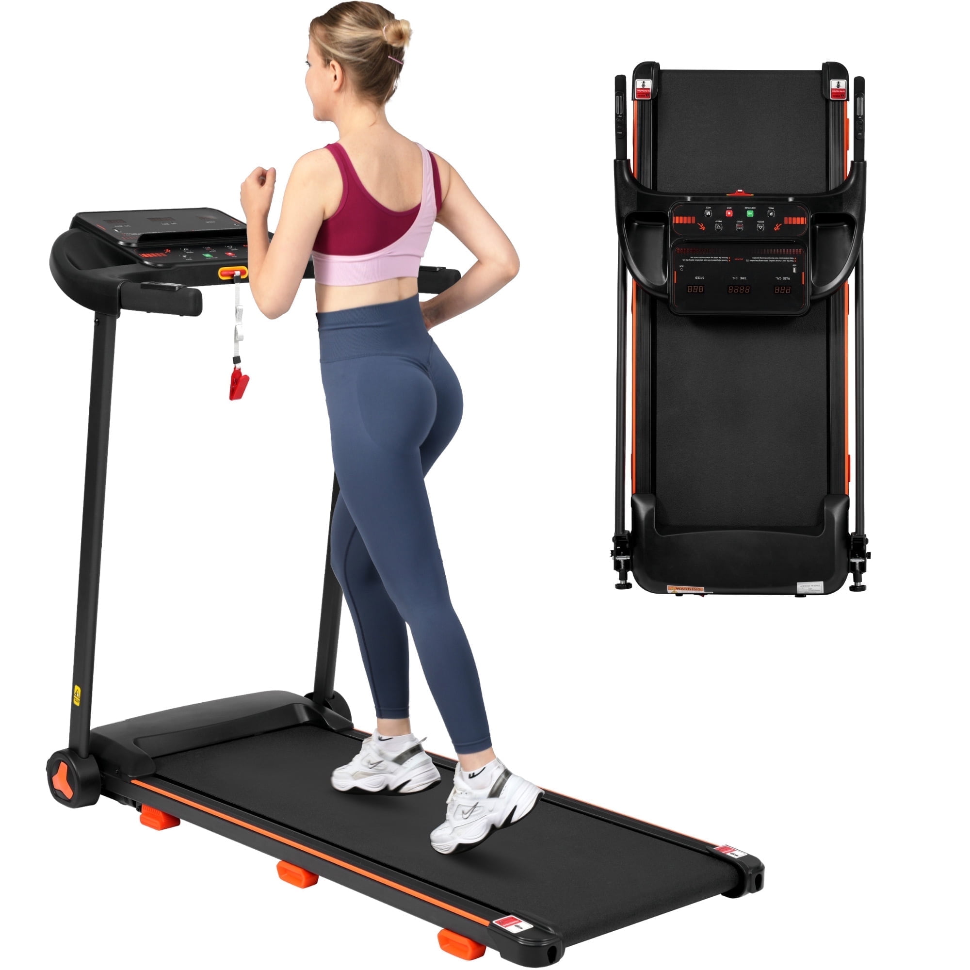 VLDTDRDI 500LBS 2.5HP Folding Treadmill with 7.5mph Speed,Portable ...