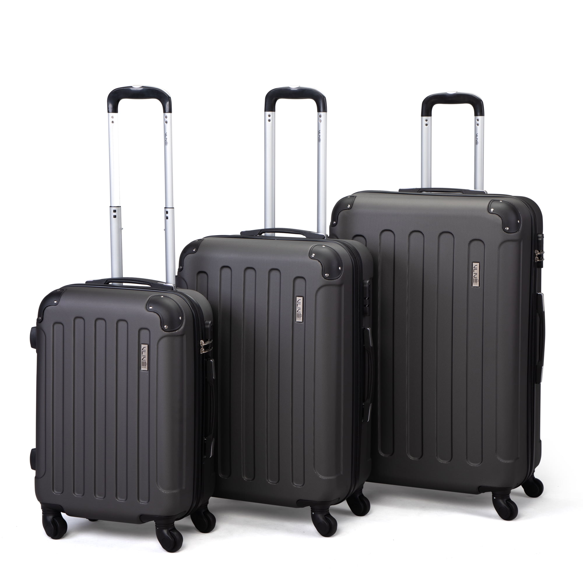 VLIVE 3 Pcs Luggage Set Hard Shell ABS Travel Trolley Rolling Suitcase ...