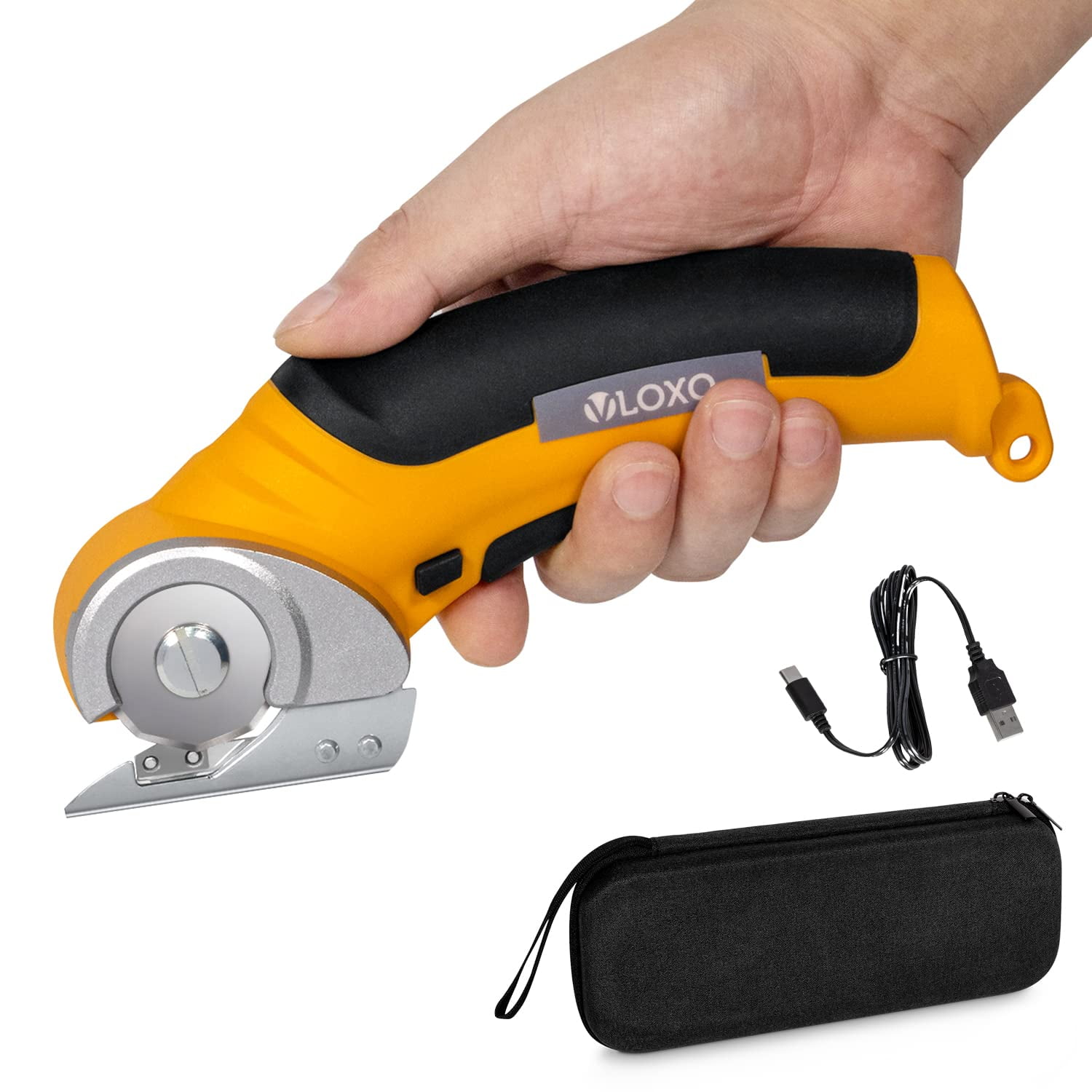 VLOXO Cordless Electric Scissors, AT001 Rotary Cutter for Fabric with ...