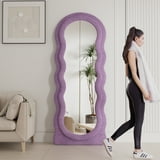 "VLUSH Wavy Full Length Body Mirror, 63""x24"", Freestanding/Wall ...
