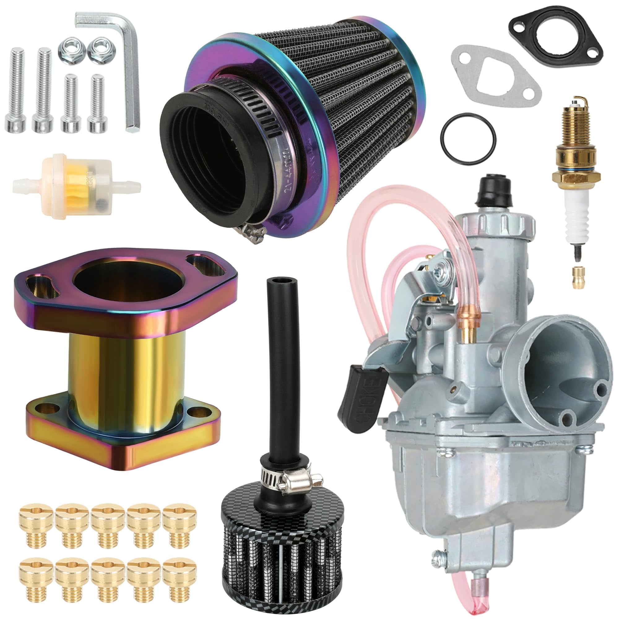 VM22 26mm Carburetor Carb Air Filter Upgraded Performance Adapter Kit ...