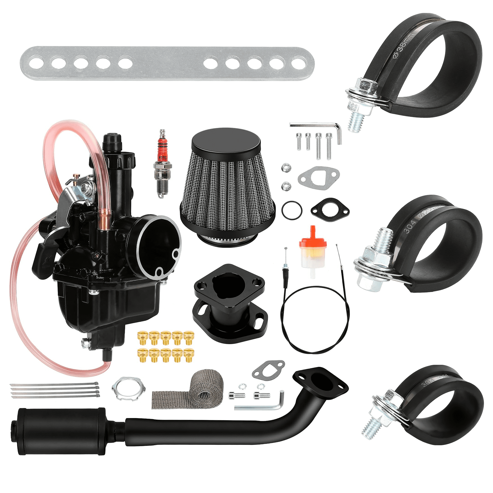 VM22 26mm Carburetor Exhaust Pipe Muffler Jet Kit for Predator 212cc ...