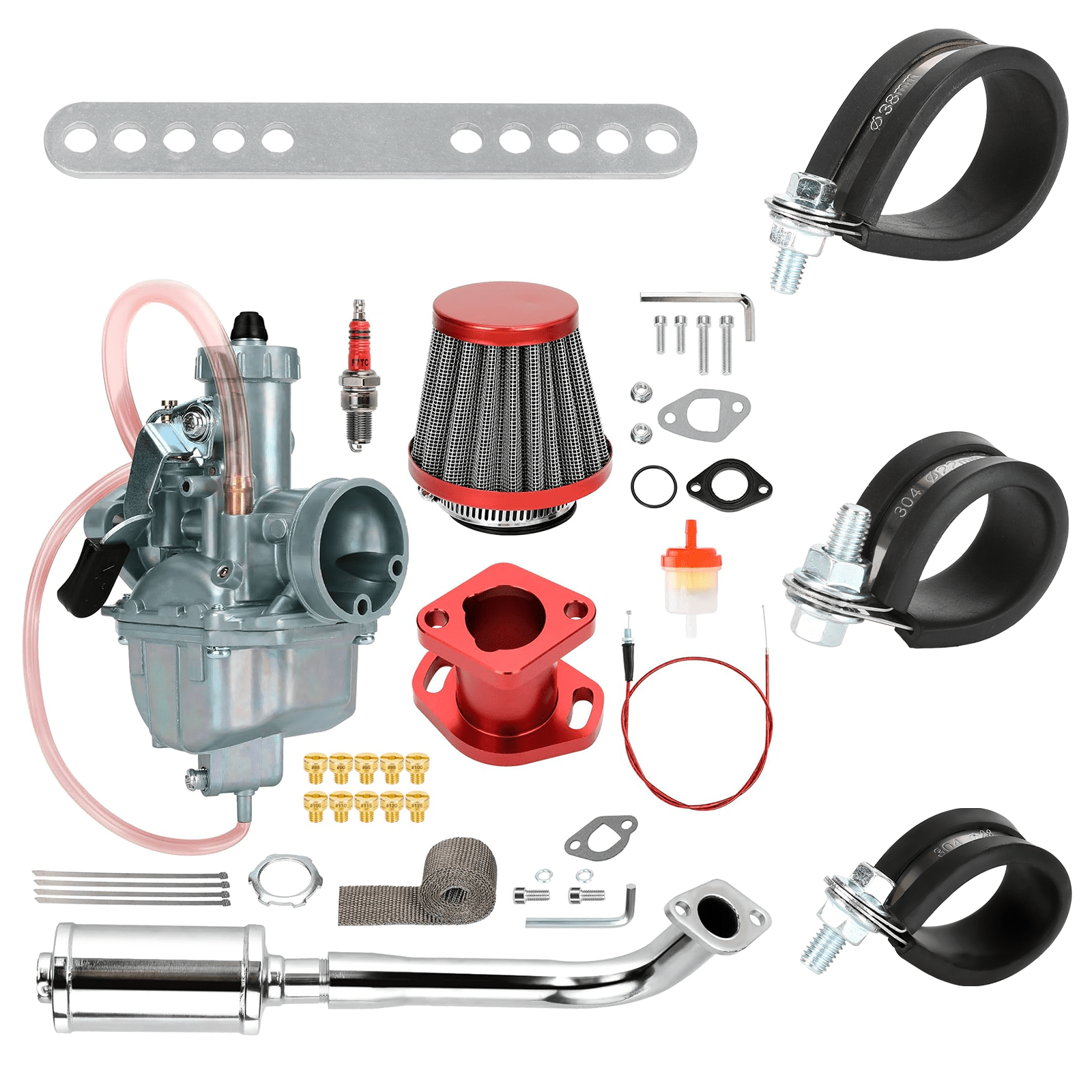 VM22 Carburetor 212cc Exhaust Muffler Throttle Cable Stage 2 for ...
