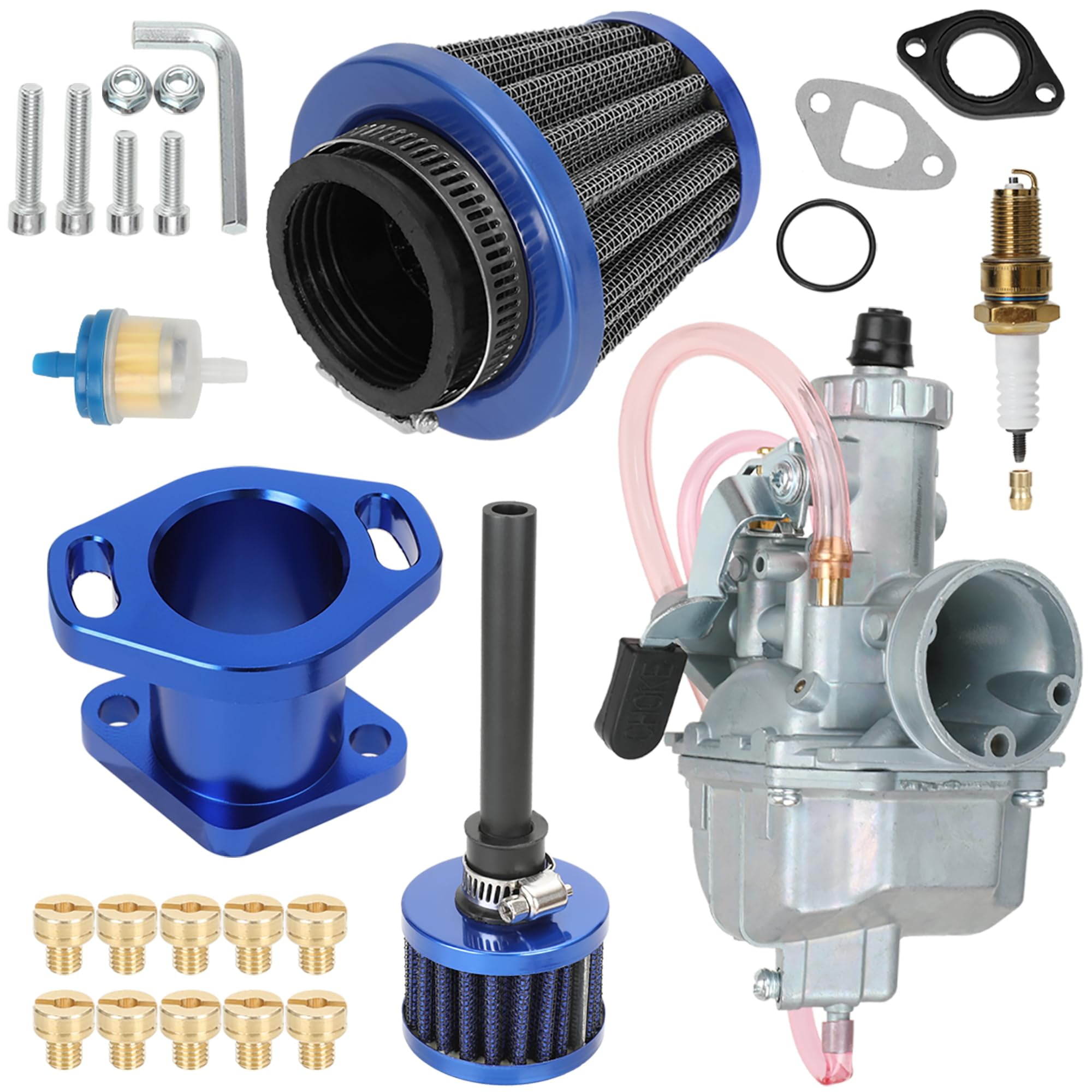 VM22 Carburetor Carb Air Filter Intake Manifold with Mini Jet Kit ...