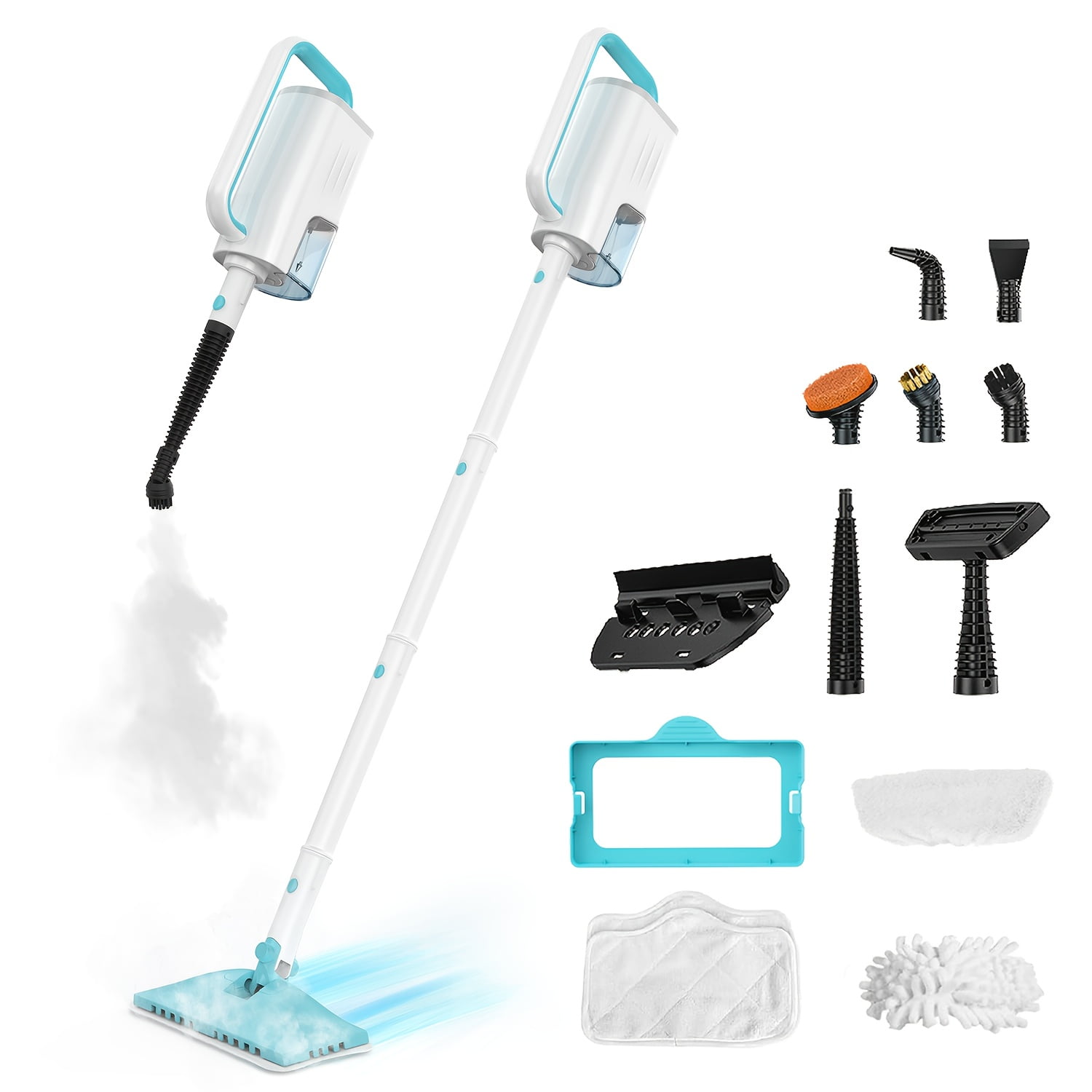 VM6-Steam Mop, Scrubbing Steam Mop With Rotating Mop Pads, 10 In 1 ...