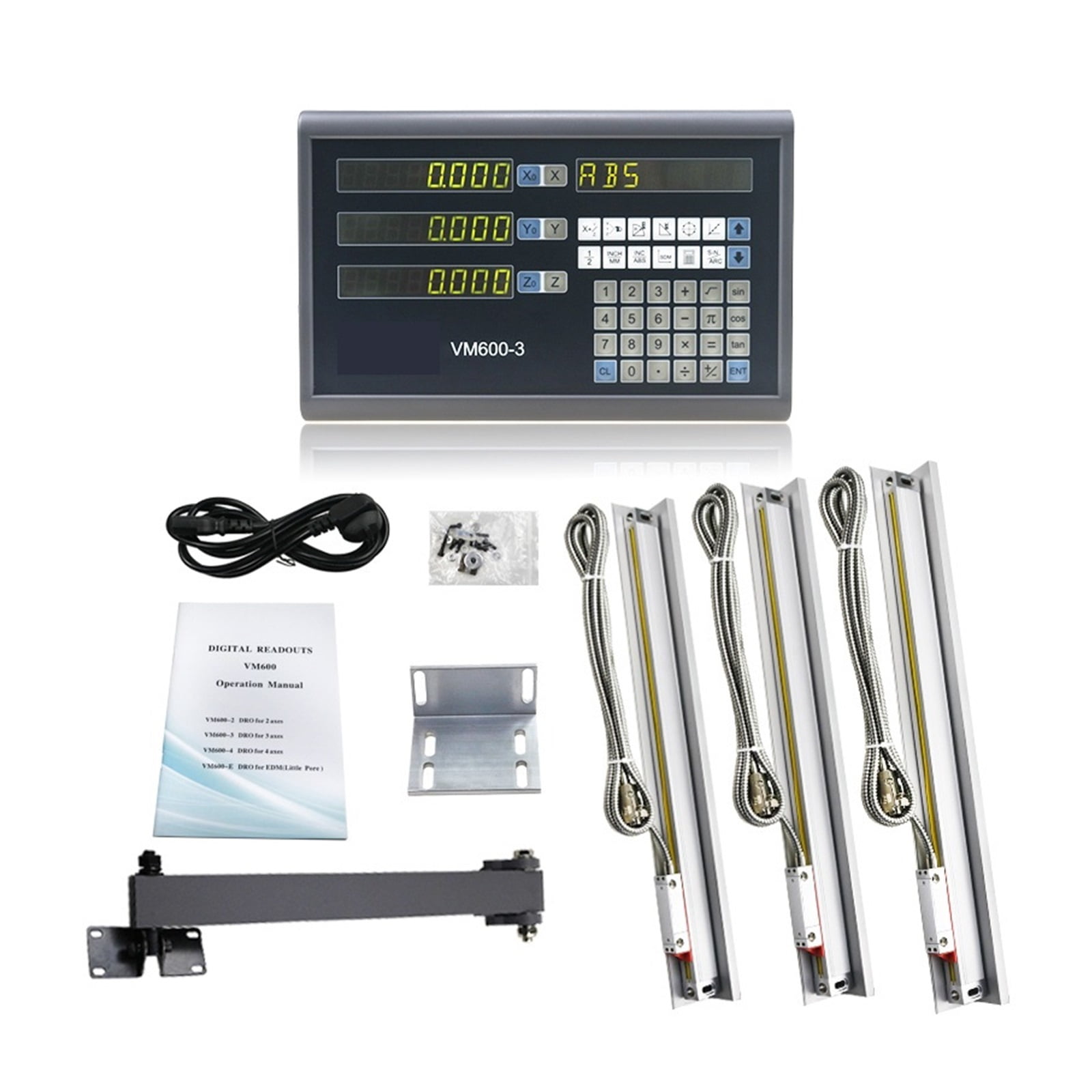 VM600-3 Digital Readout Dro Set Linear Scales Kit 5U 50 To 1000mm Lines ...