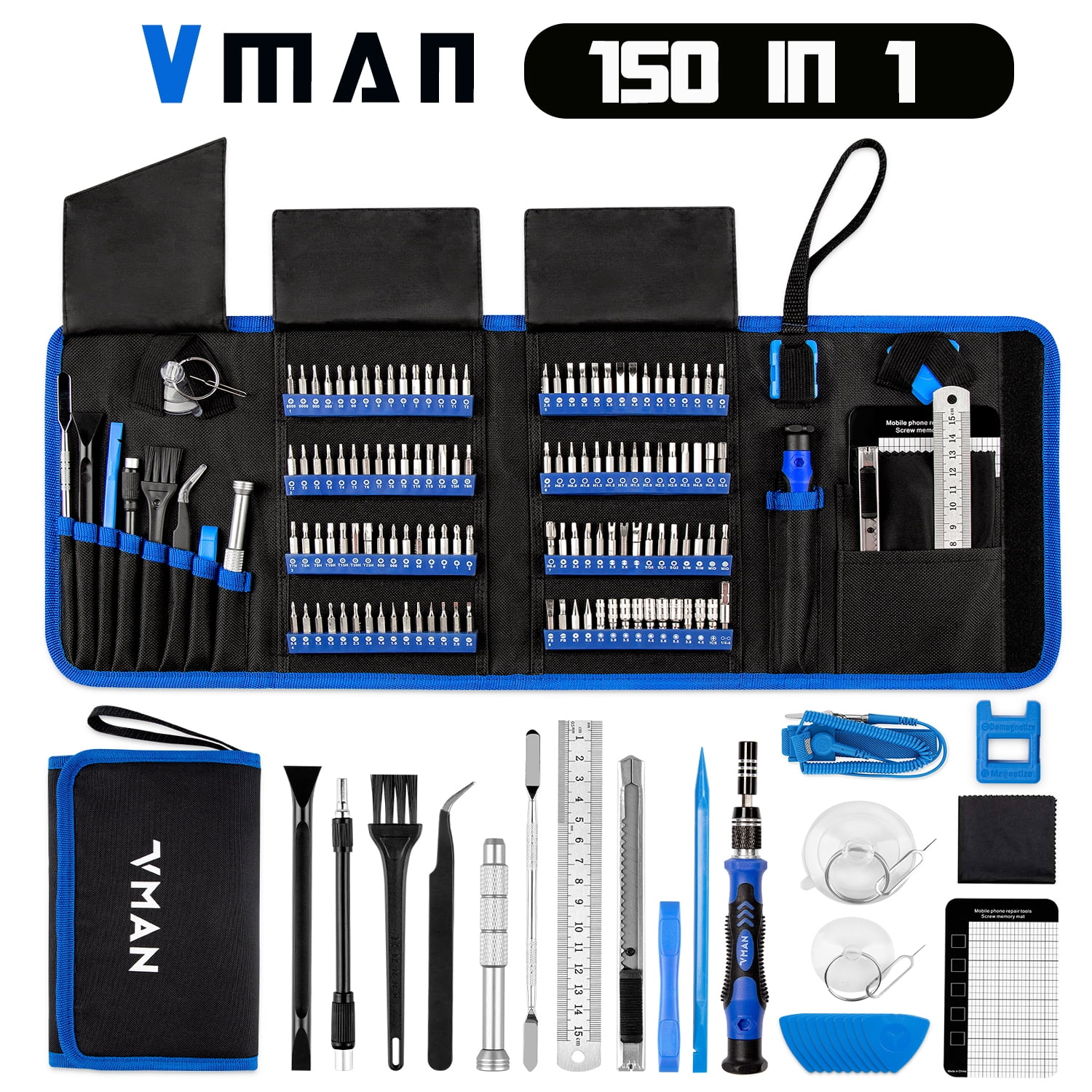 VMAN 150 in 1 Precision Screwdriver Set Repair Tool Kits with Magnetic ...