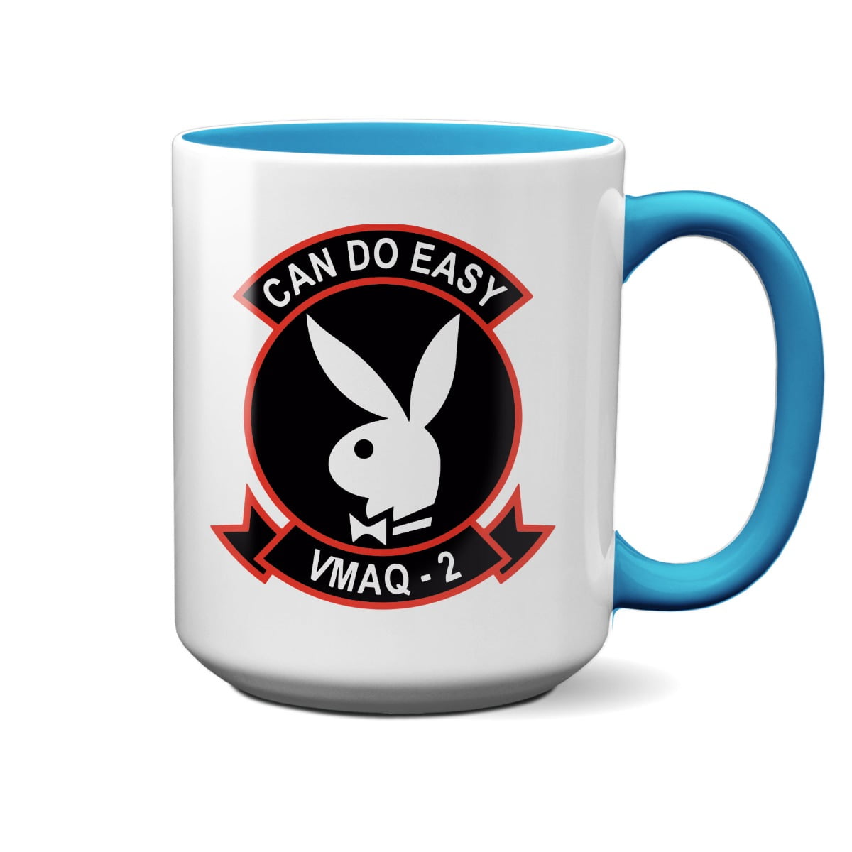 VMAQ-2 Can Do Easy - Bunny Logo 15 Oz Ceramic Light Blue Mug - Walmart.com