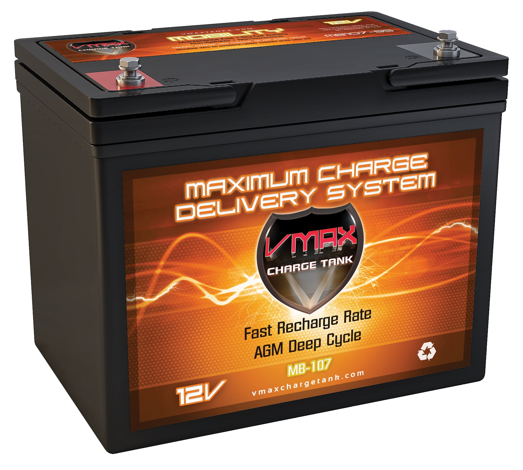 VMAX MB107-85 AGM Group 24 Deep Cycle Battery Replacement for Electric ...