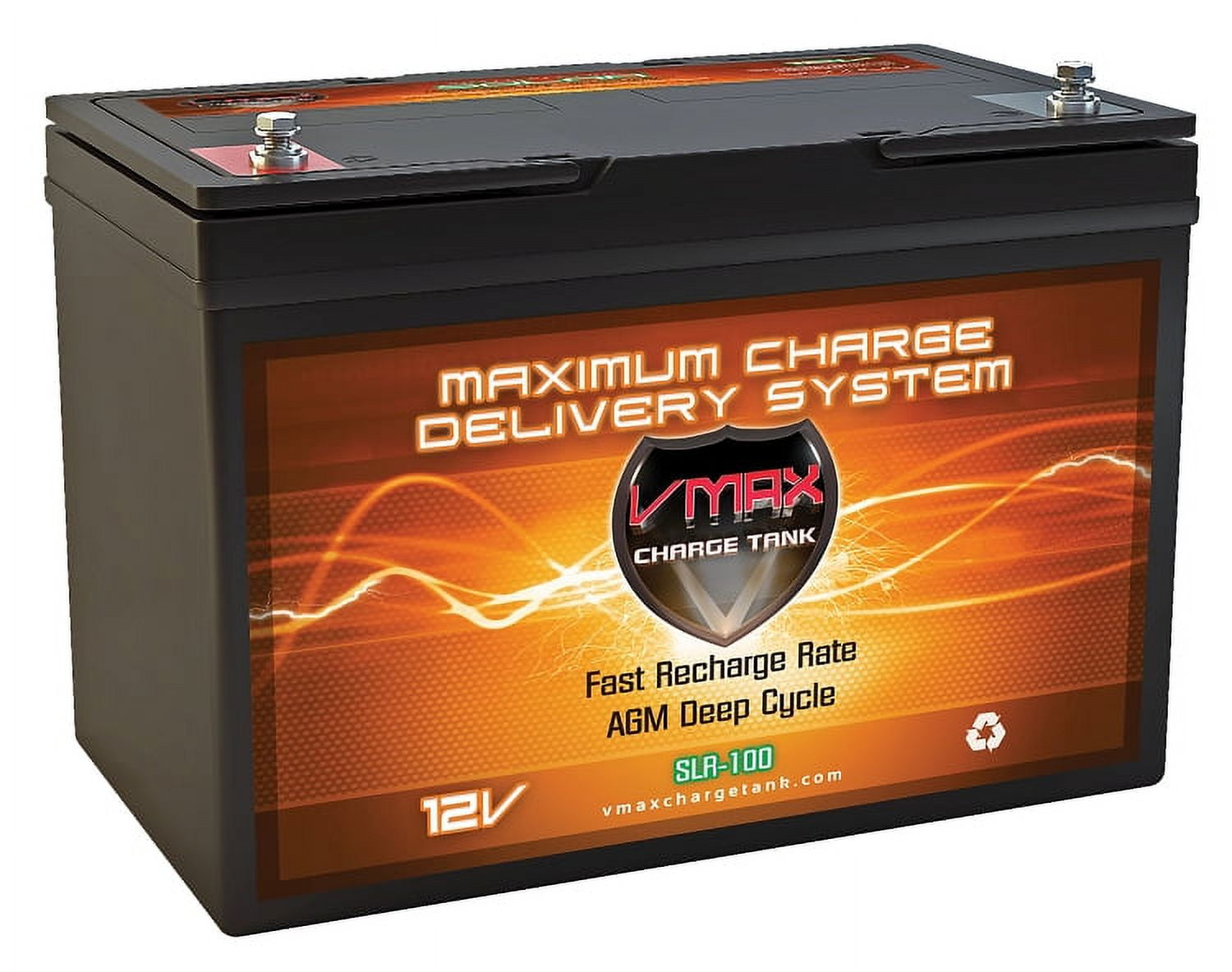 VMAX SLR100 12V 100ah AGM Deep Cycle Battery for RV Off Grid Solar ...