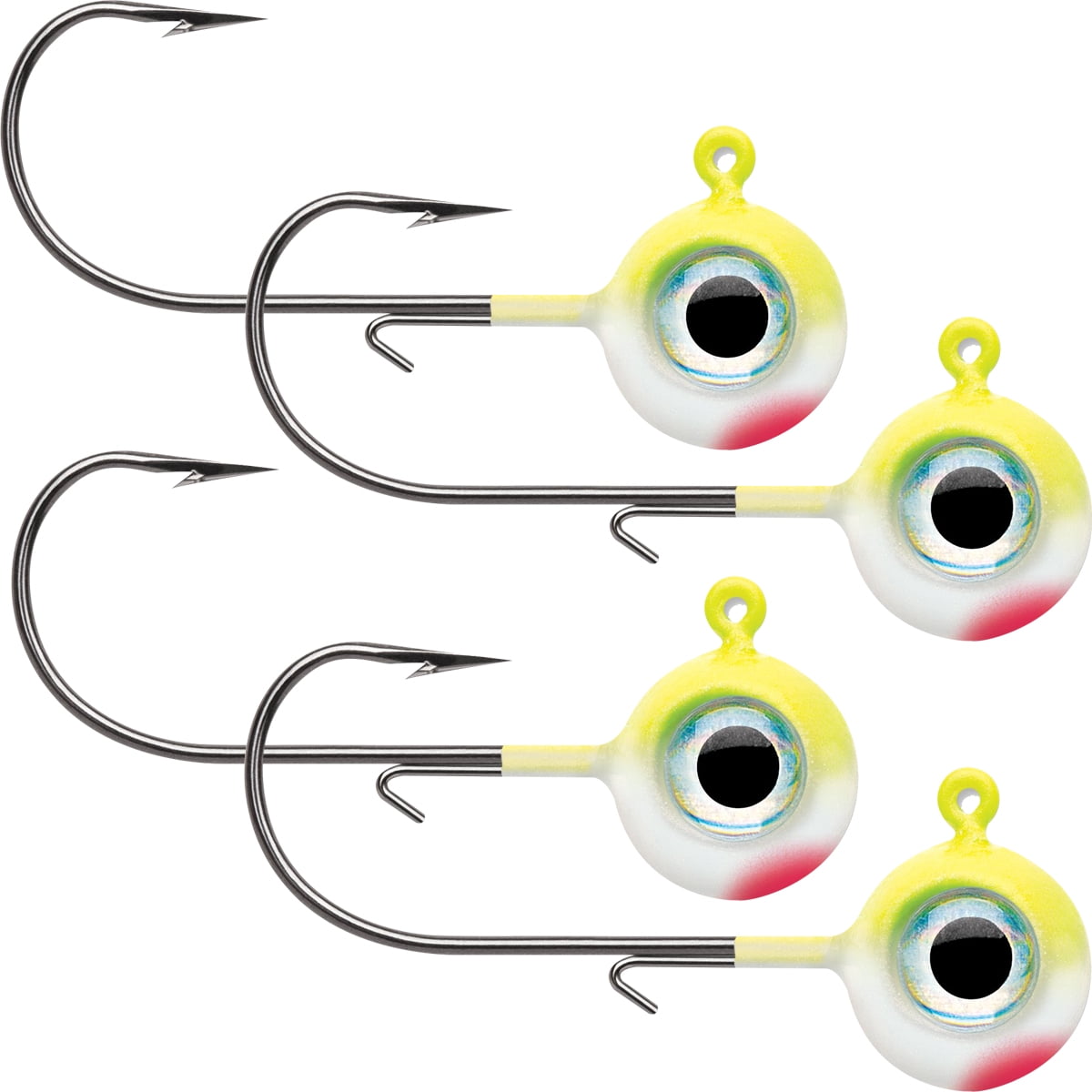 VMC Neon Moon Eye Jig, 3/8oz, 2/0 Hook, 4pk, Clown - Walmart.com
