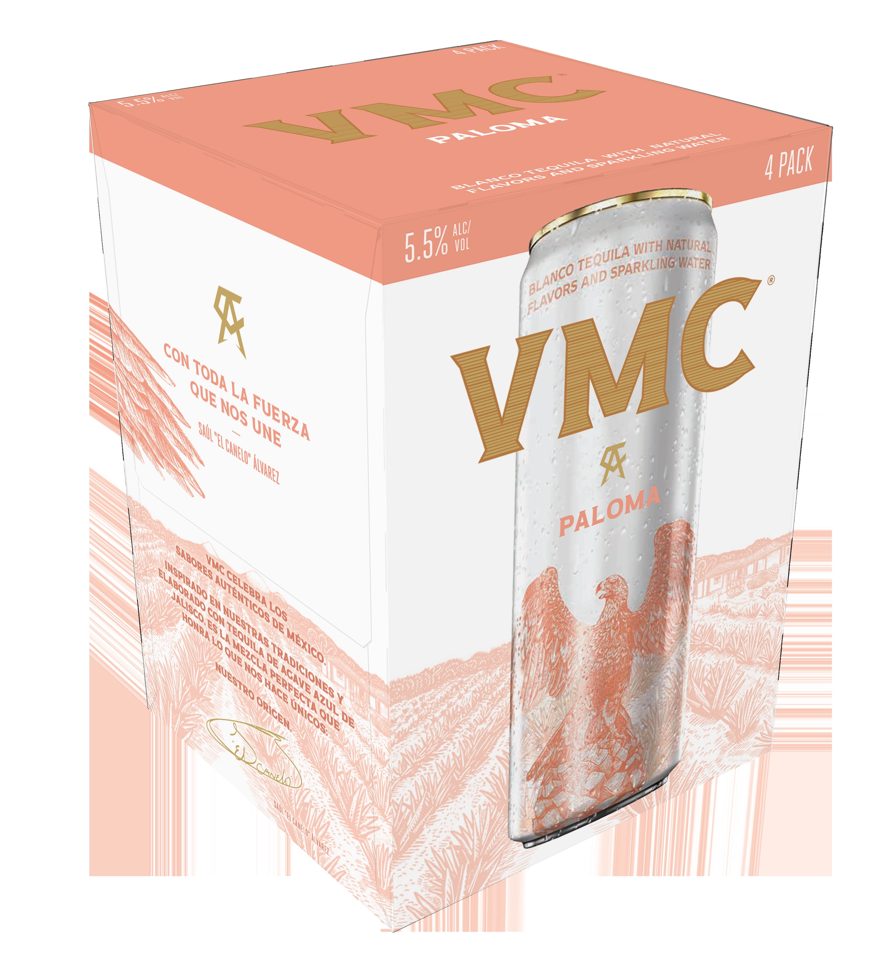 VMC Paloma Tequila Cocktail, 4 Pack, 355ml Cans, 5.5% ABV - Walmart.com