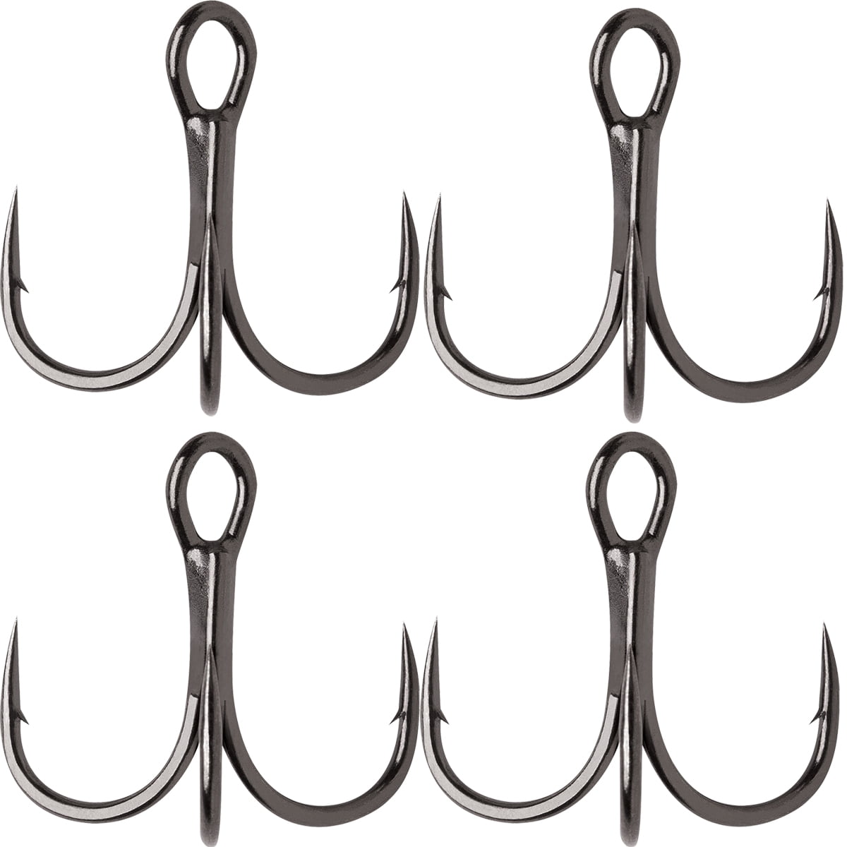 VMC Hybrid Treble Short Fishing Hook 4-Pack - 6 - Black Nickel ...