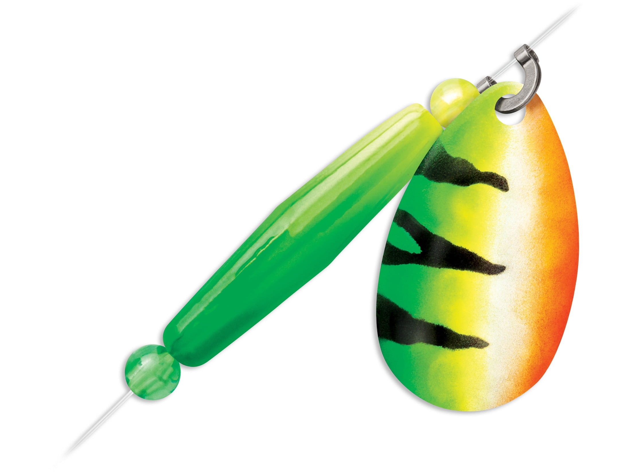 VMC TechSet Spinner Indiana Floating Harness Rig #4 Green Fire Tiger UV ...