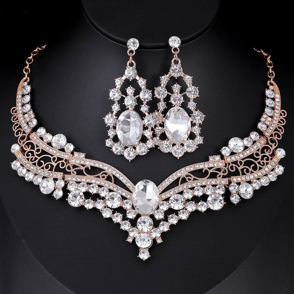 VMENG YZYI Noble Crown Design Jewelry Set For Women, Gold Luxury ...