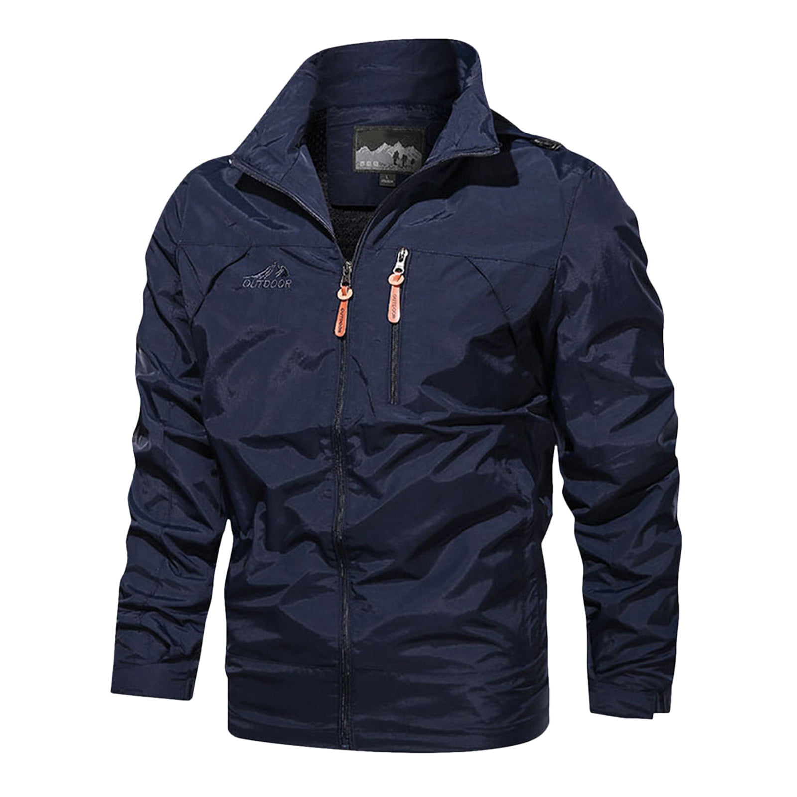 VMESZQFG Men's Jacket Lightweight Mens Work Jackets Mens Casual Solid ...