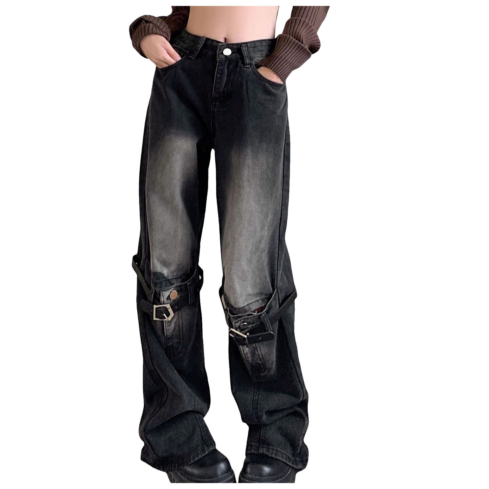 VMESZQFG Women's High Rise Jeans Jean Pants for Women Women Patchwork ...