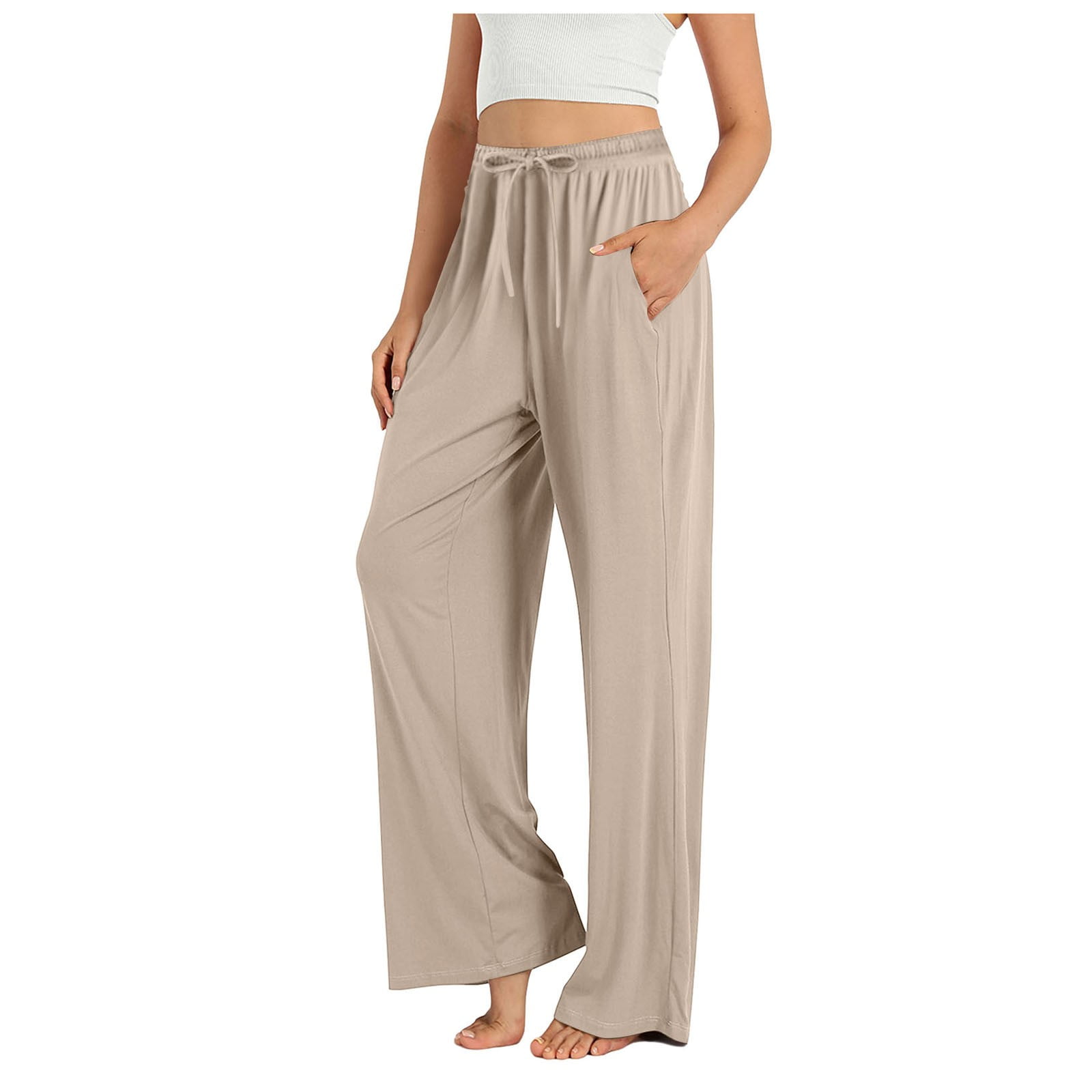 VMESZQFG Women's Wide Leg Pants with Pockets Casual Pants Women Petite ...