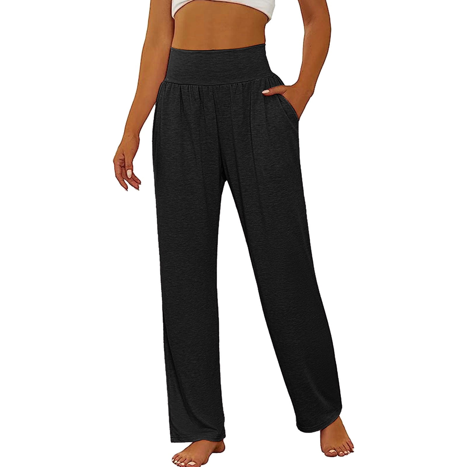 VMESZQFG Women's Wide Leg Pants Womens Flare Leggings 3 Pack Women's ...