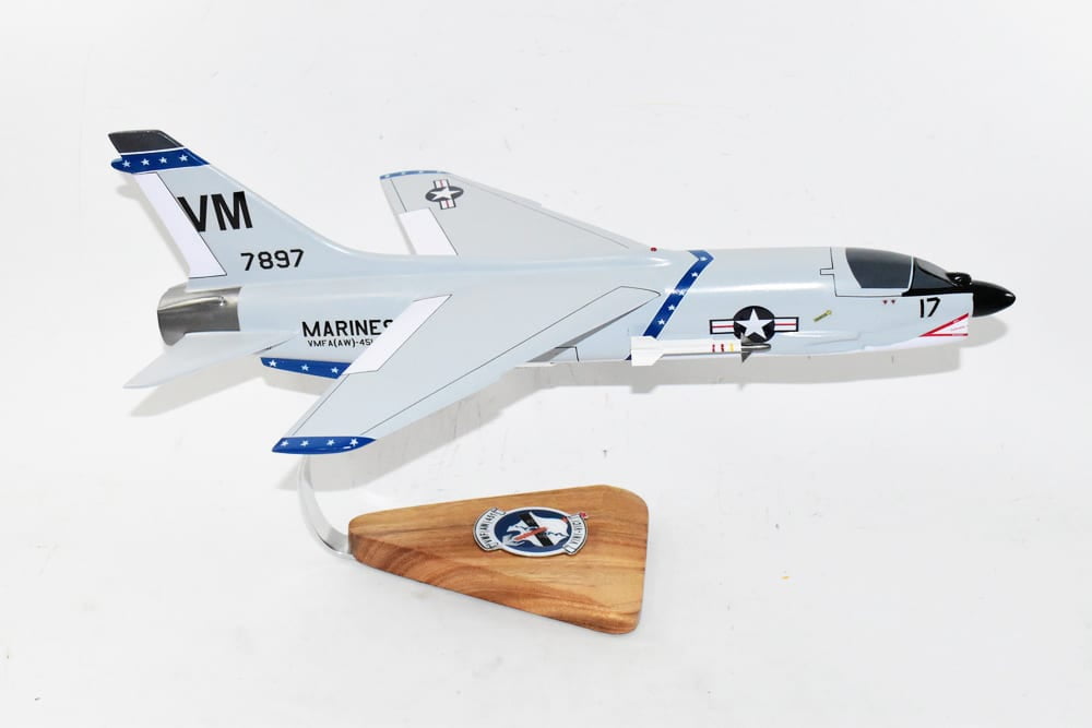 Vought F-8 Crusader VMF(AW)-451 Warlords F-8D (1963) 18-inch Mahogany ...