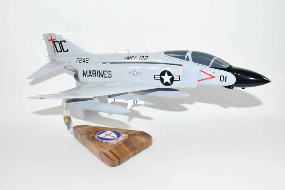 VMFA-122 Crusaders F-4j Model, 1/42 (18") Scale, Mahogany, Marines ...