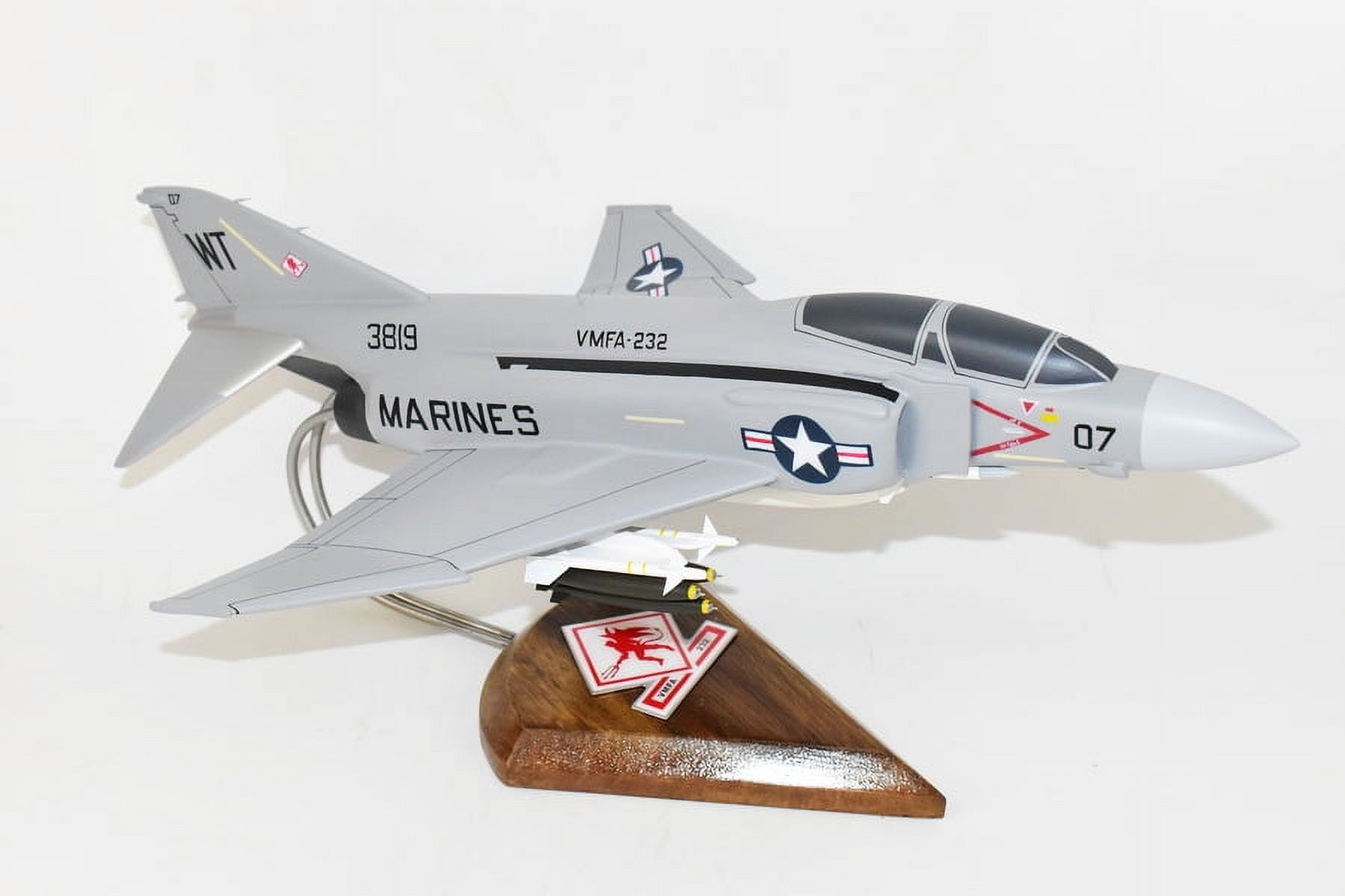 VMFA-232 Red Devils 1980 F-4J Model, 1/42 (18") Scale, Mahogany ...